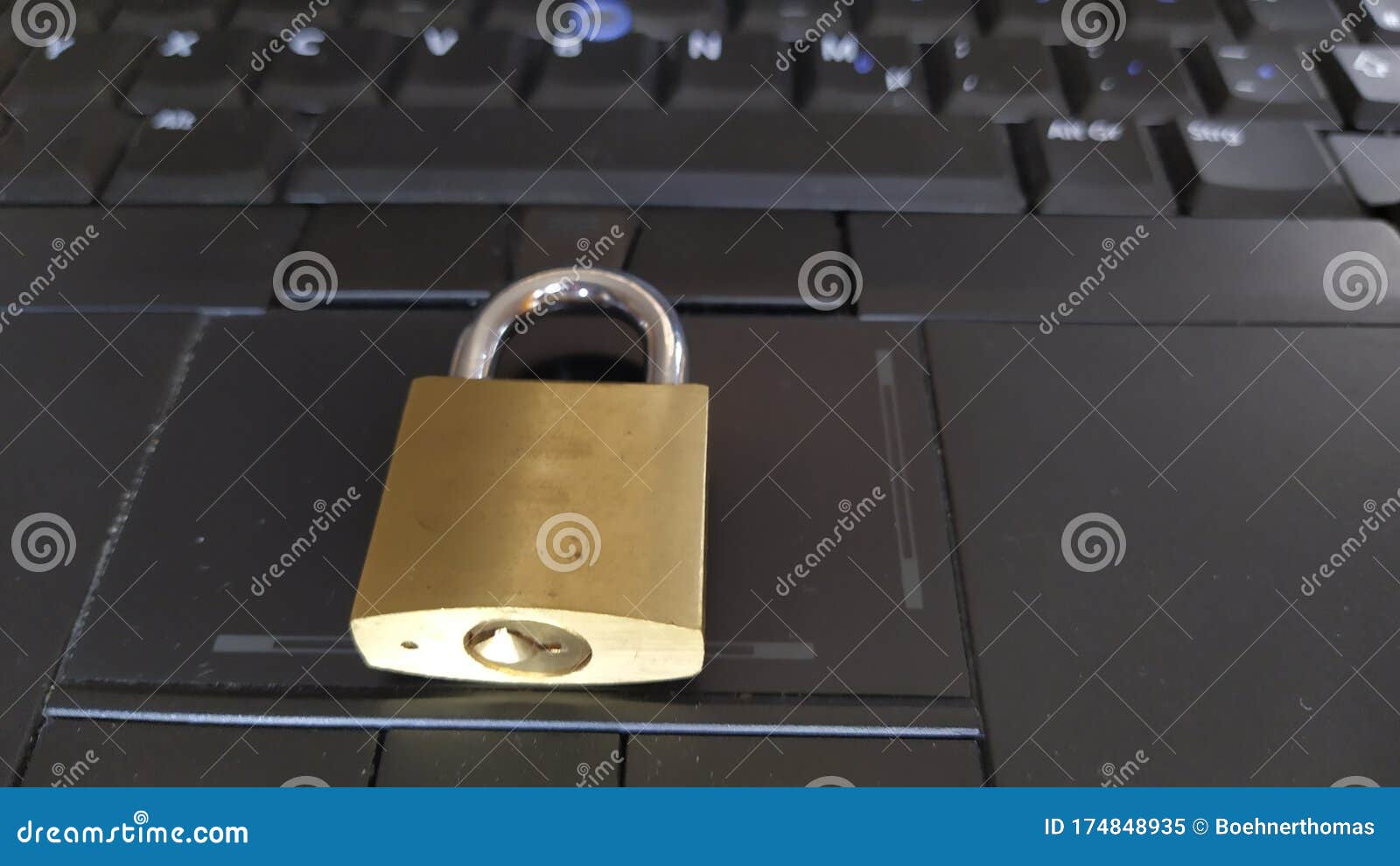 Security Lock on Black Computer Keyboard Stock Image - Image of ...