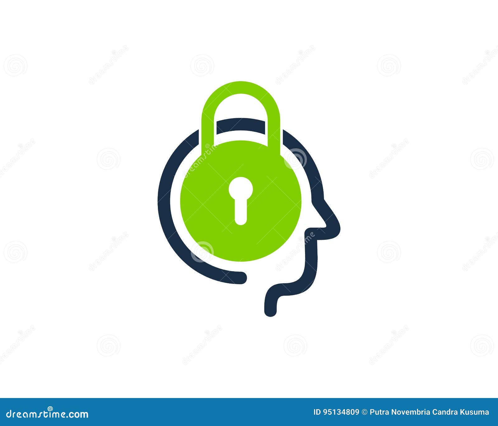 Security Lock Brain Icon Logo Design Element Stock Vector ...