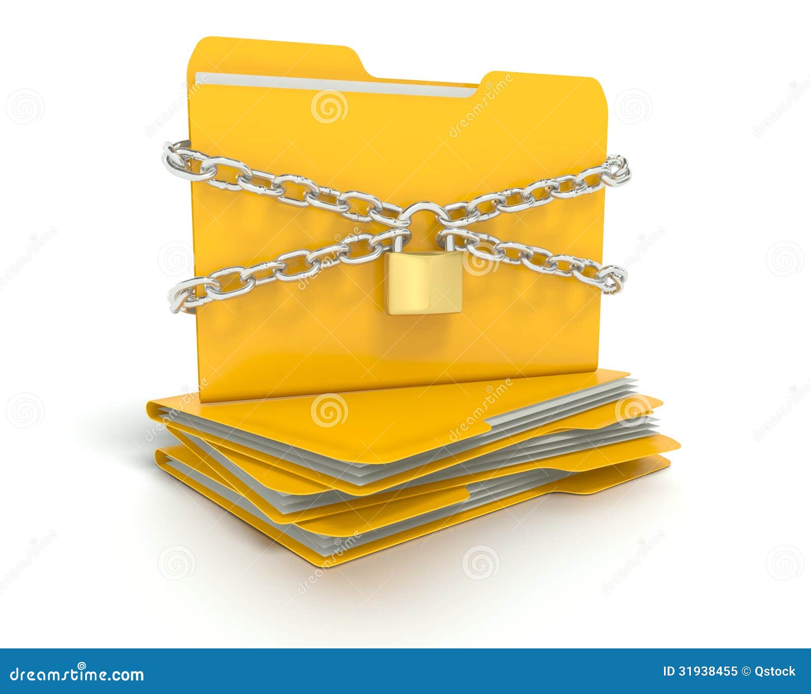 Security Lock and Chains with a Folder Stock Illustration ...