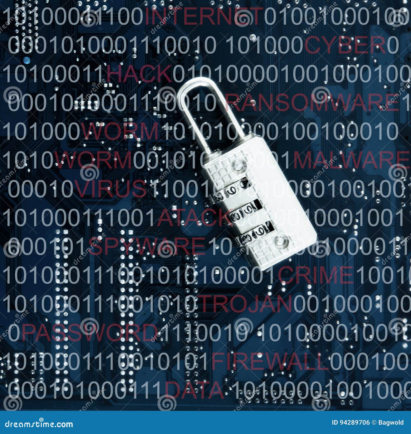 Security Lock on Computer Circuit Board Computer Security Concept Stock ...