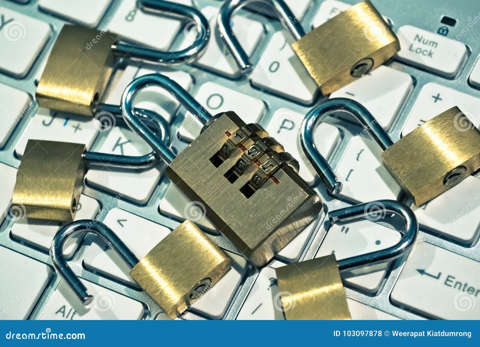 Security Lock on Computer Keyboard Stock Photo - Image of cyber ...