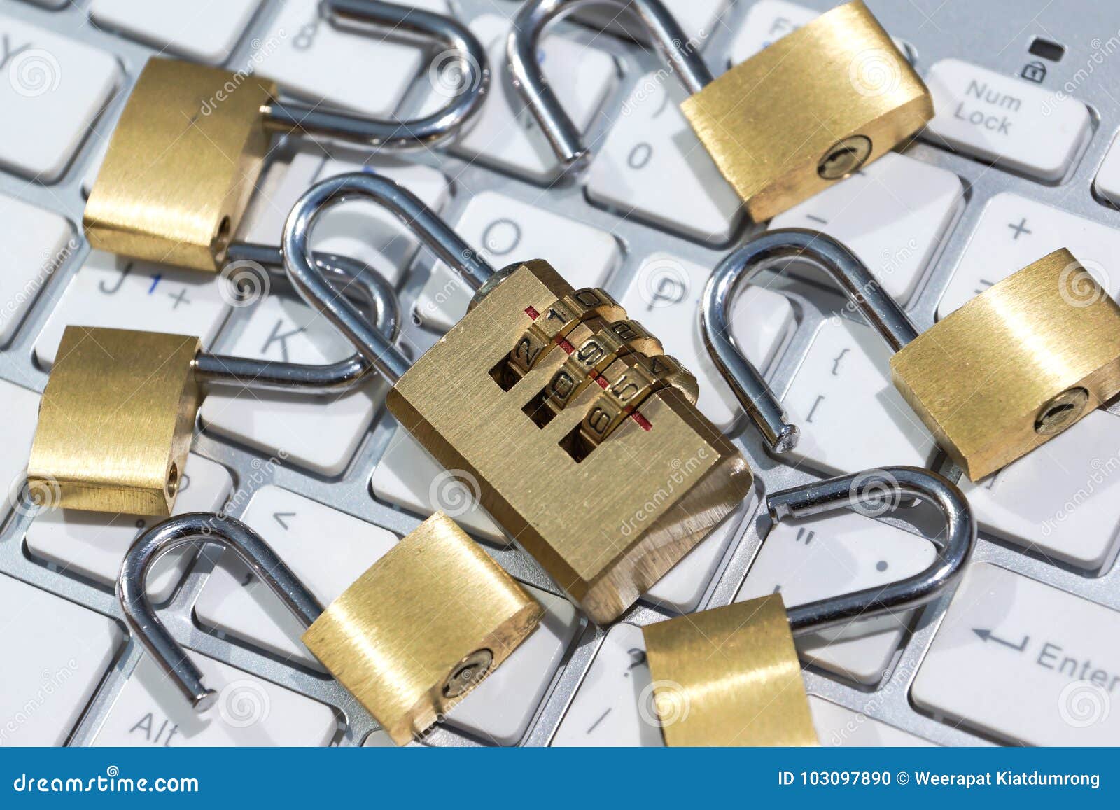 Security Lock on Computer Keyboard Stock Photo - Image of password ...