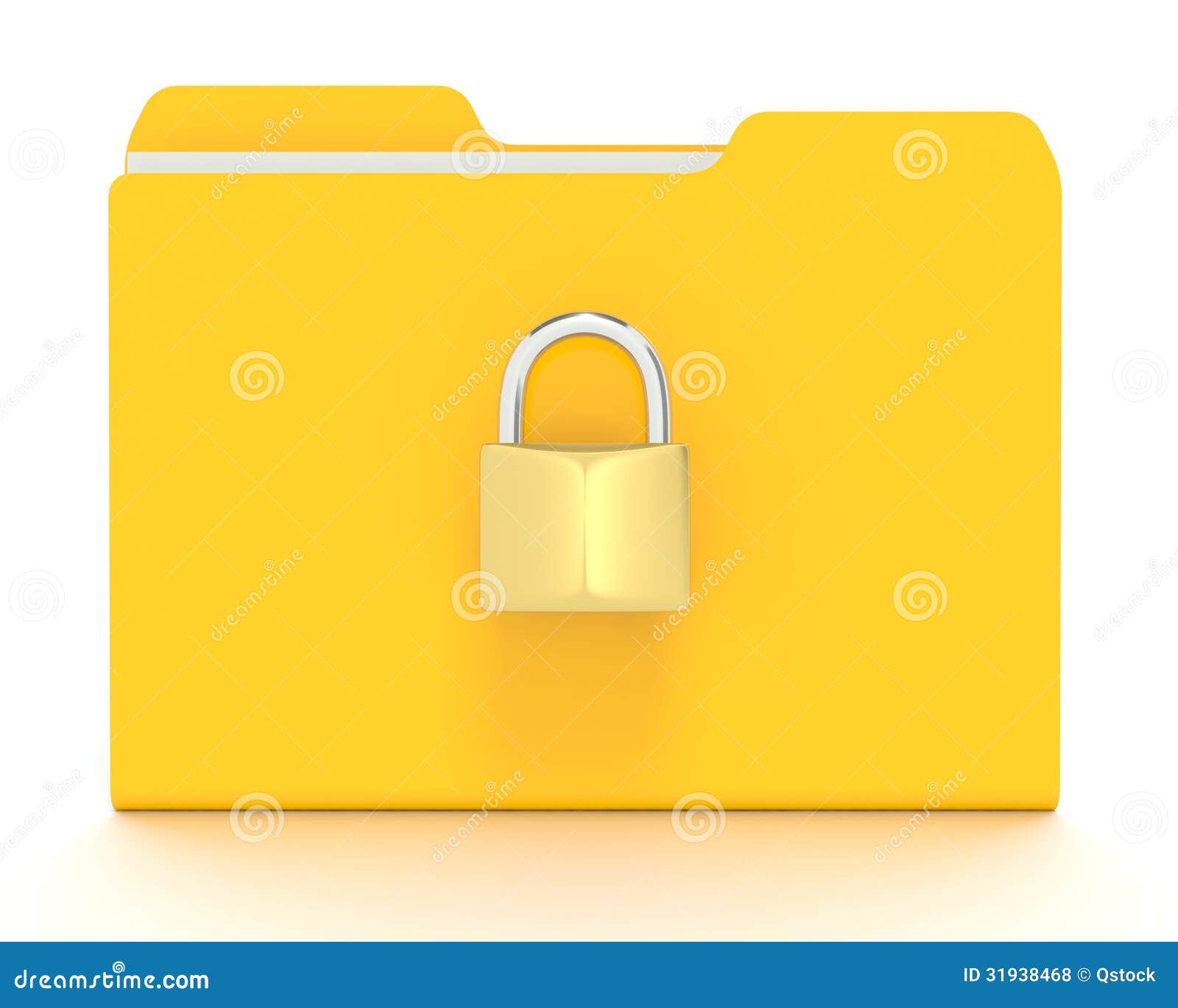 Security Lock with a Folder Stock Illustration - Illustration of ...