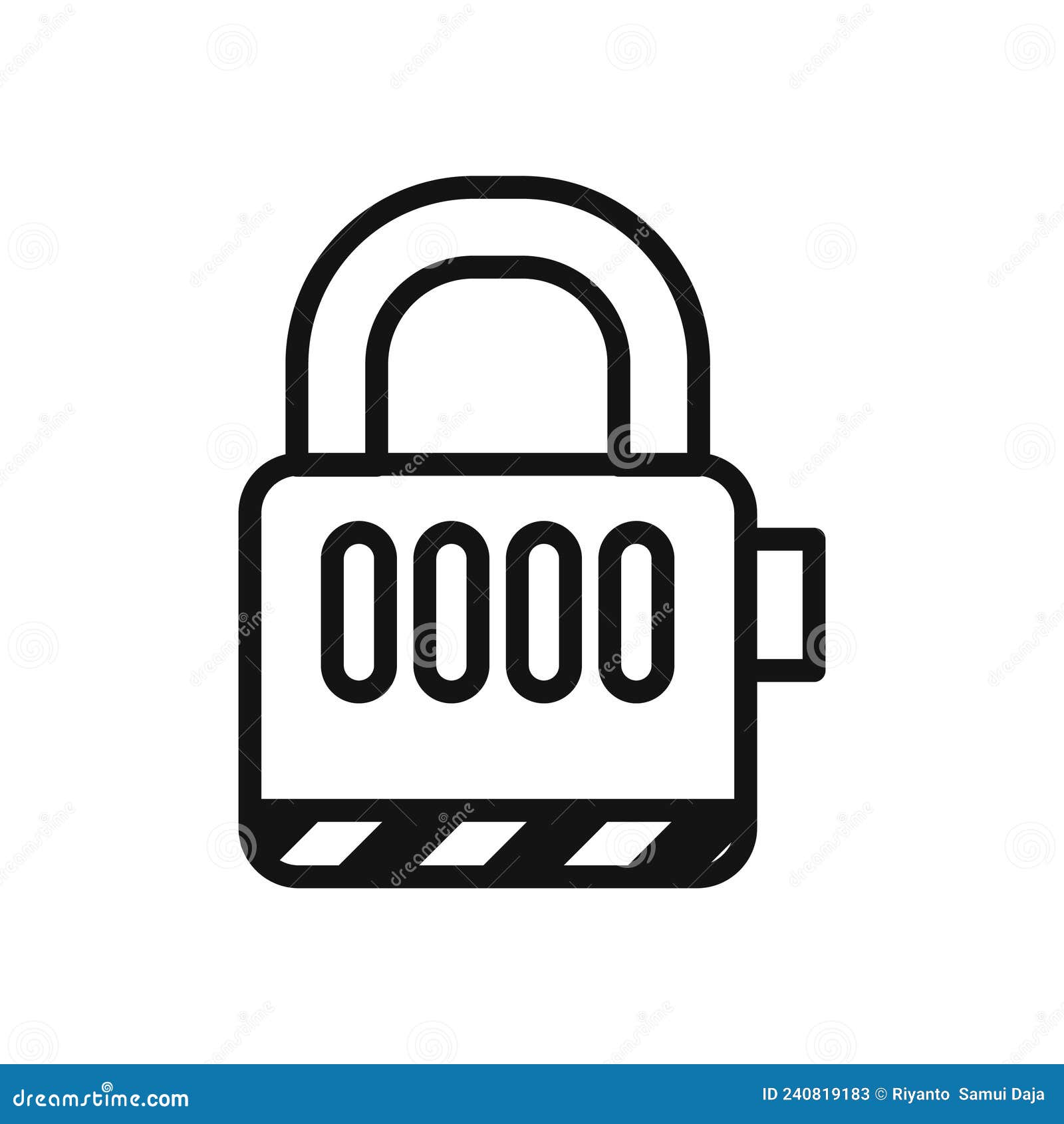 Security Lock Icon Black and White Illustration Stock Vector ...