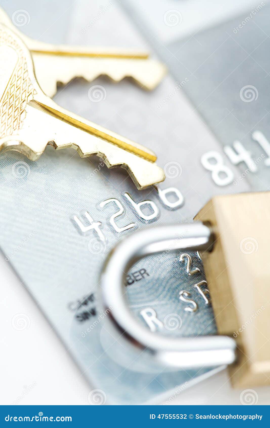 Security: Lock and Keys on Credit Card Stock Photo - Image of safety ...