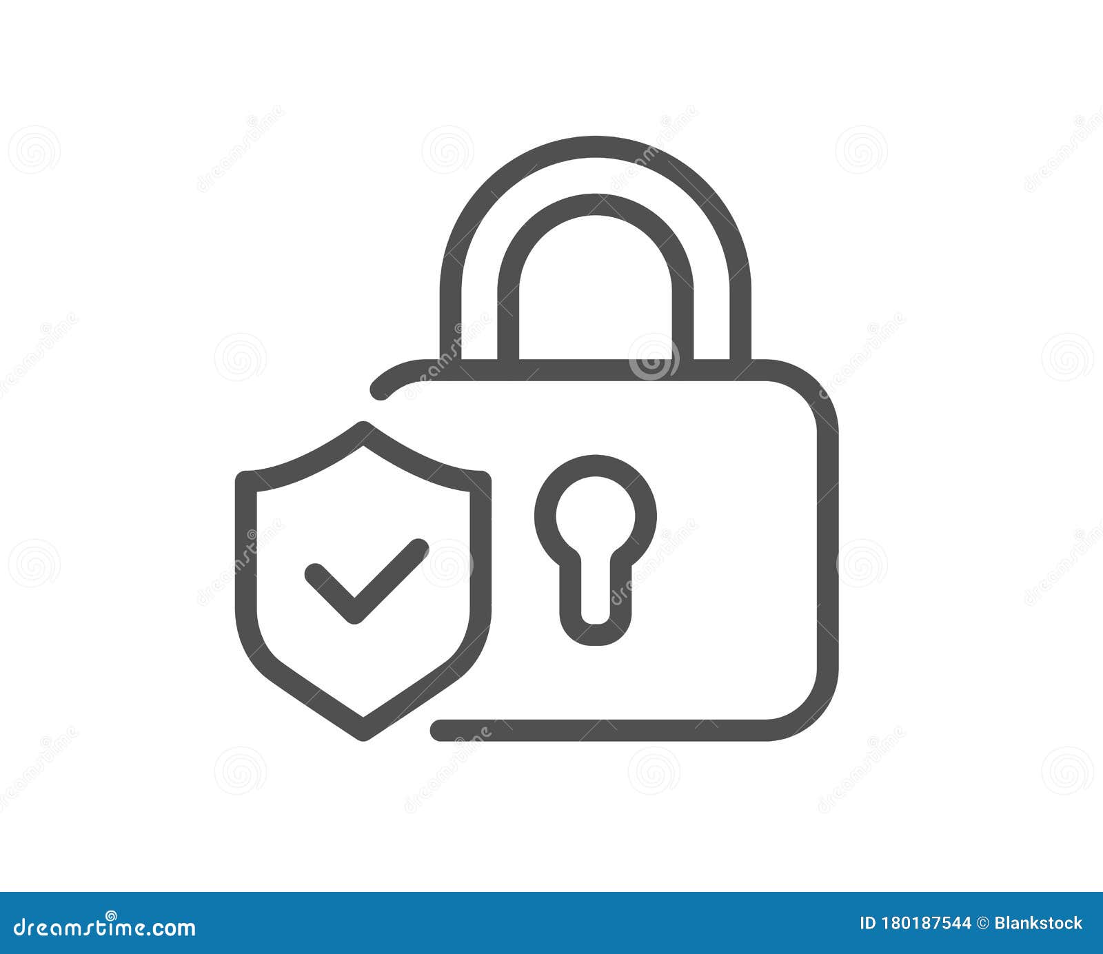 Security Lock Line Icon. Cyber Defence Shield Sign. Vector Stock Vector ...
