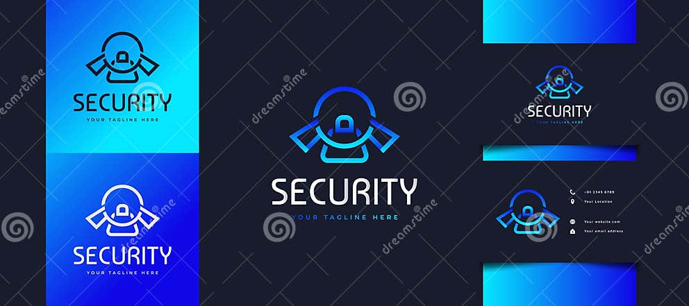 Security Lock Logo with Modern Concept in Blue Gradient, Usable for ...