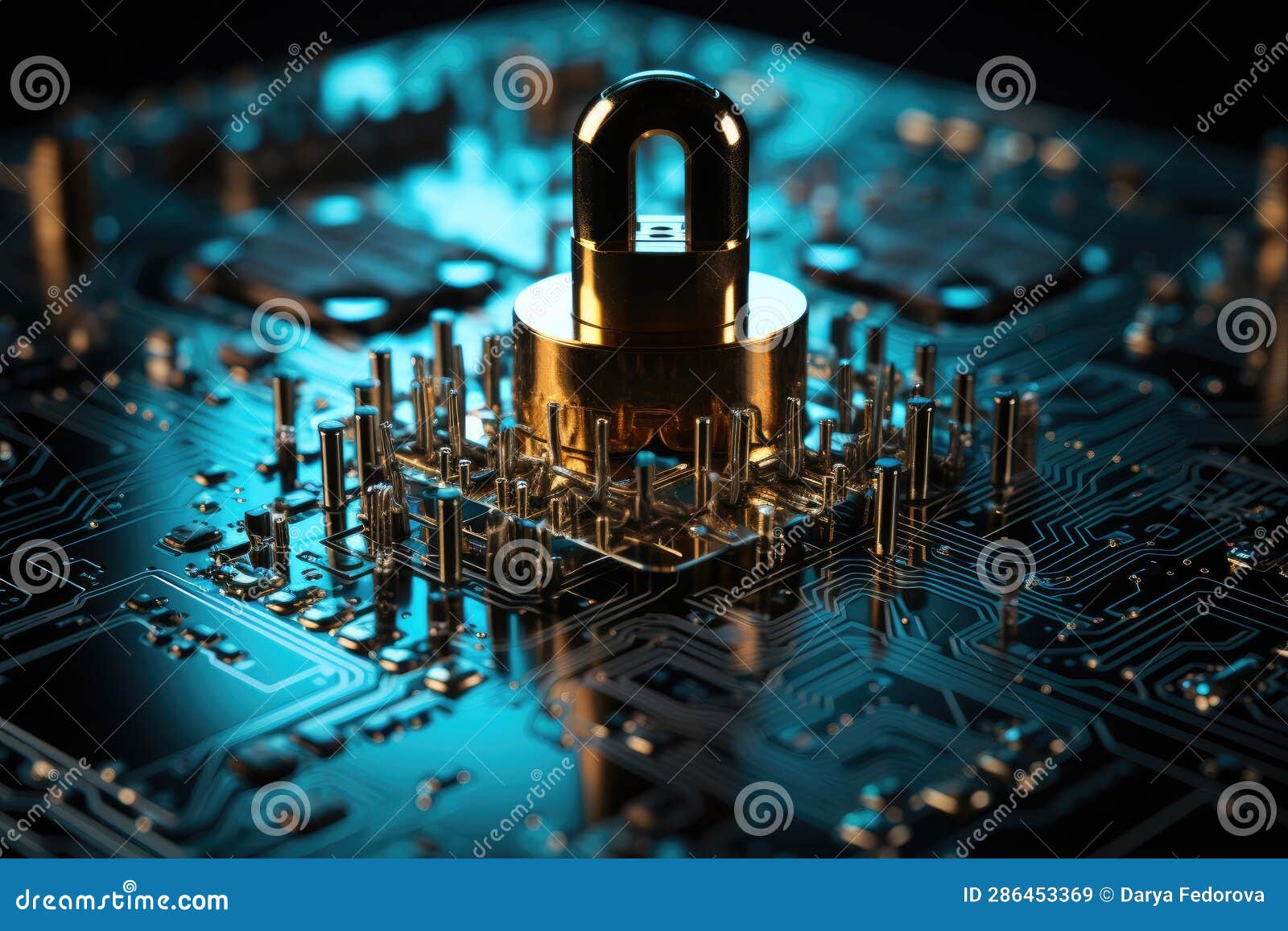 Security Lock Symbol on Computer Board. Computer Security Stock Image ...