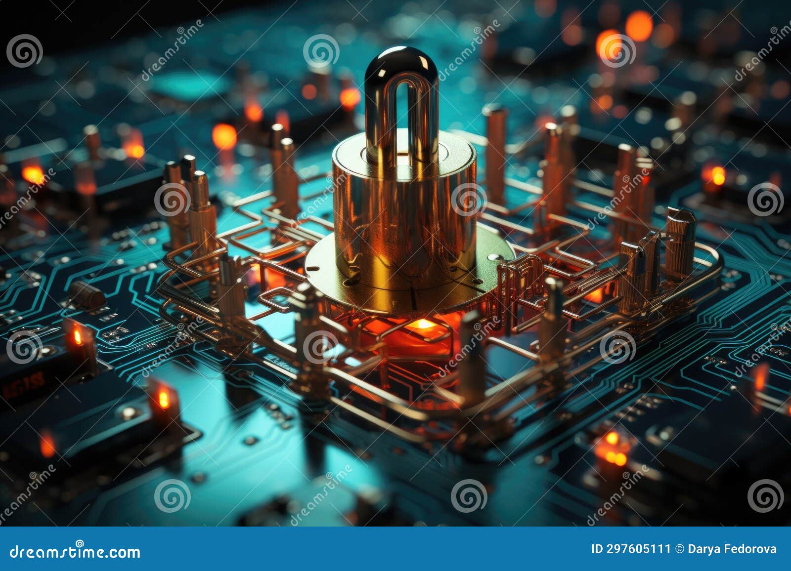 Security Lock Symbol on Computer Board. Computer Security Stock Image ...
