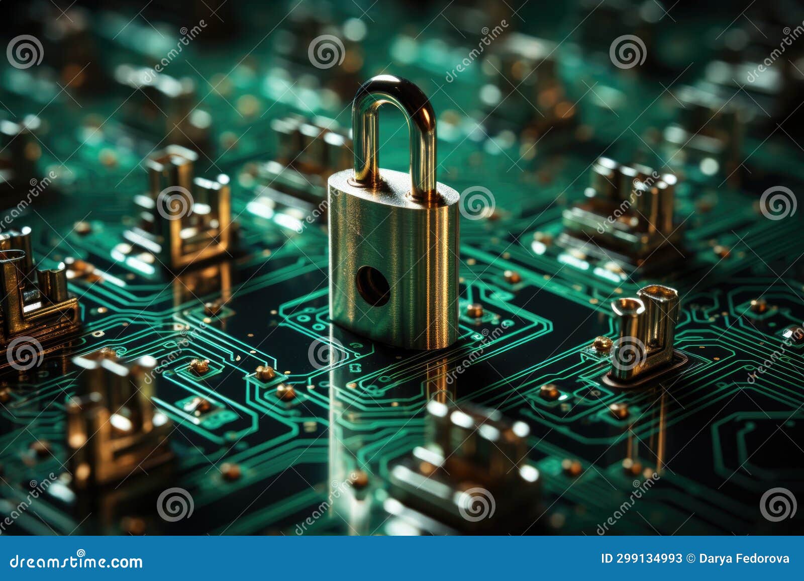 Security Lock Symbol on Computer Board. Computer Security Stock Image ...