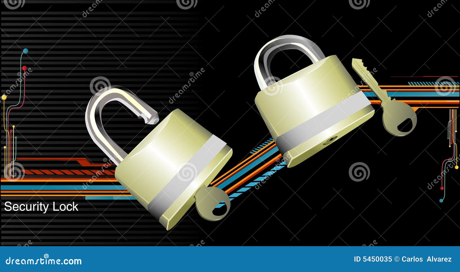 Security lock vector stock vector. Illustration of textures - 5450035