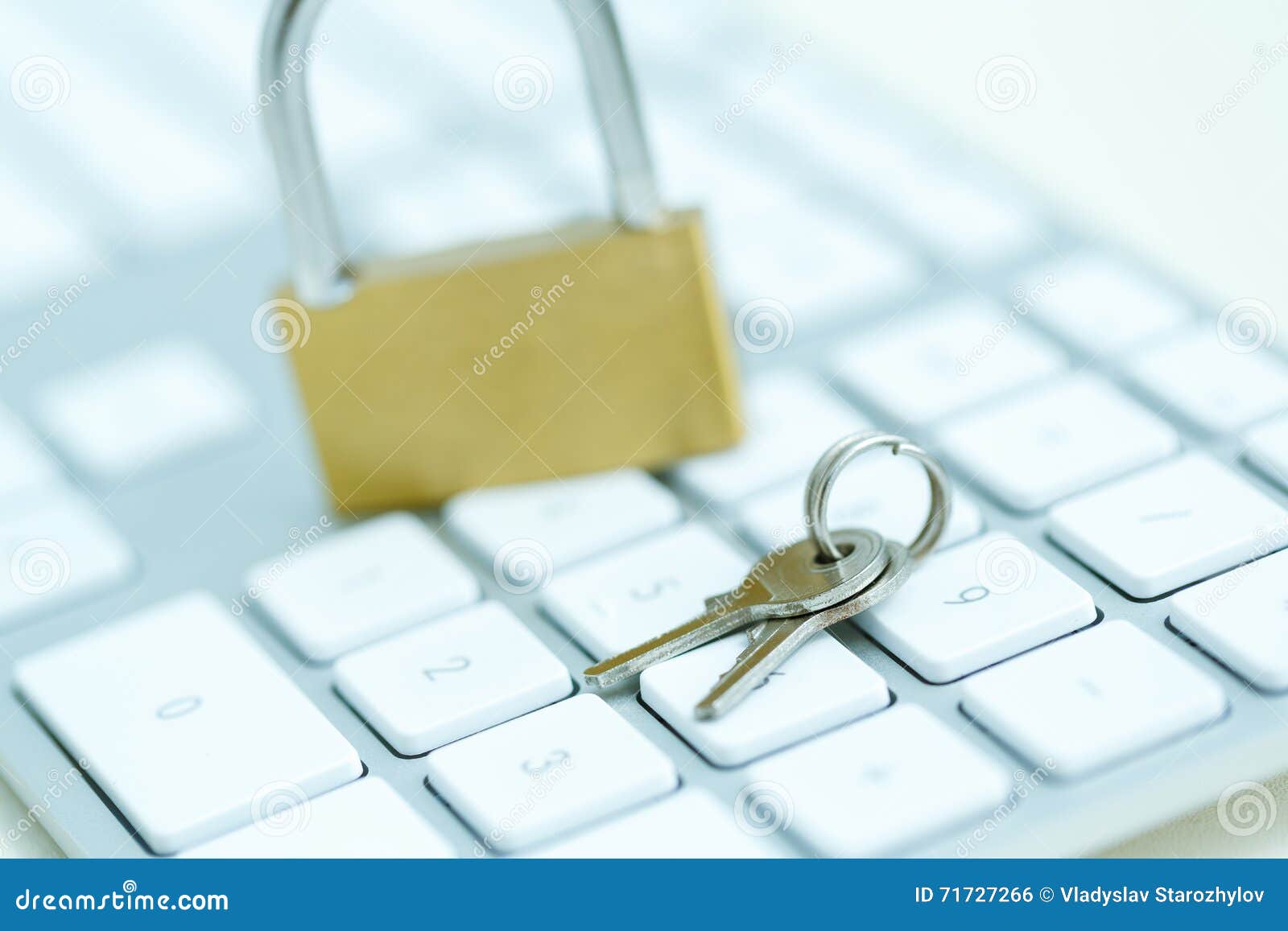 Security Lock on White Computer Keyboard Stock Photo - Image of data ...