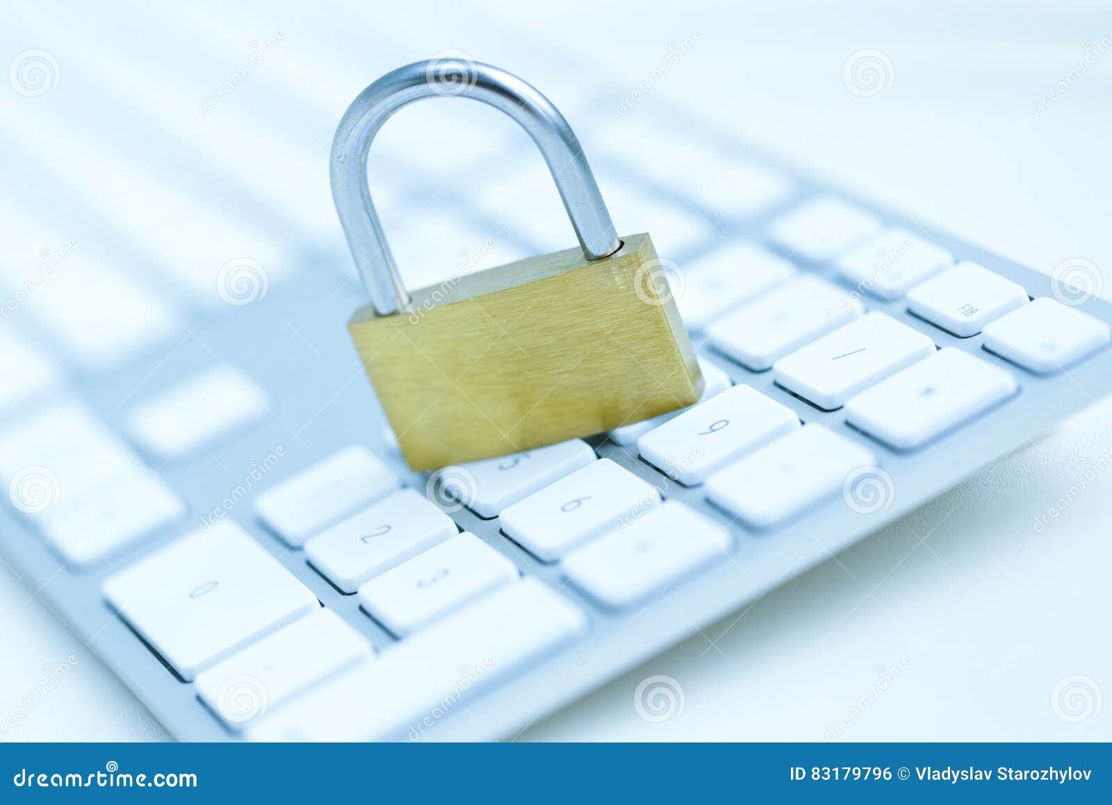 Security Lock on White Computer Keyboard Stock Photo - Image of freedom ...