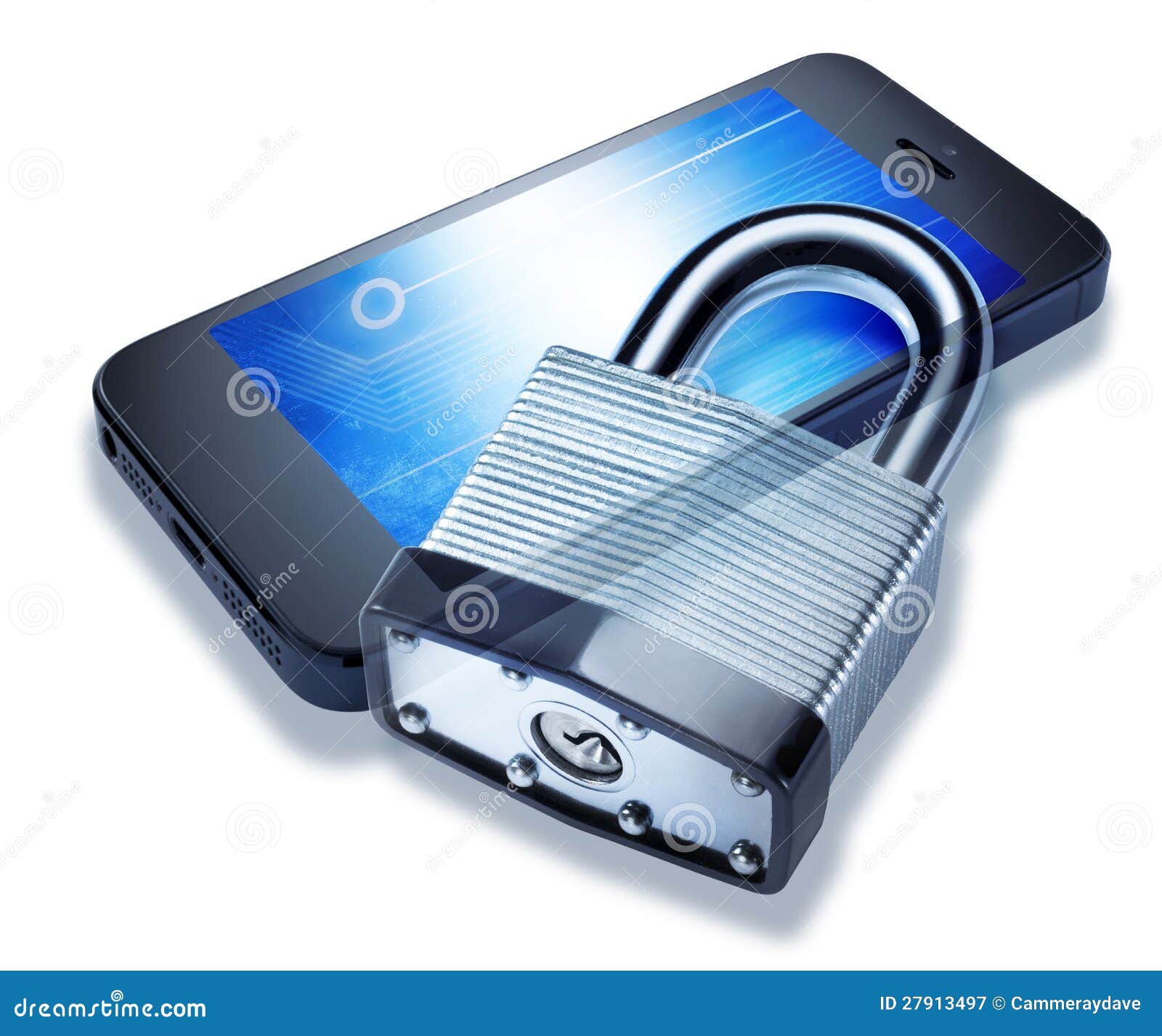 Security Locked Cell Phone Lock Stock Illustration - Illustration of ...