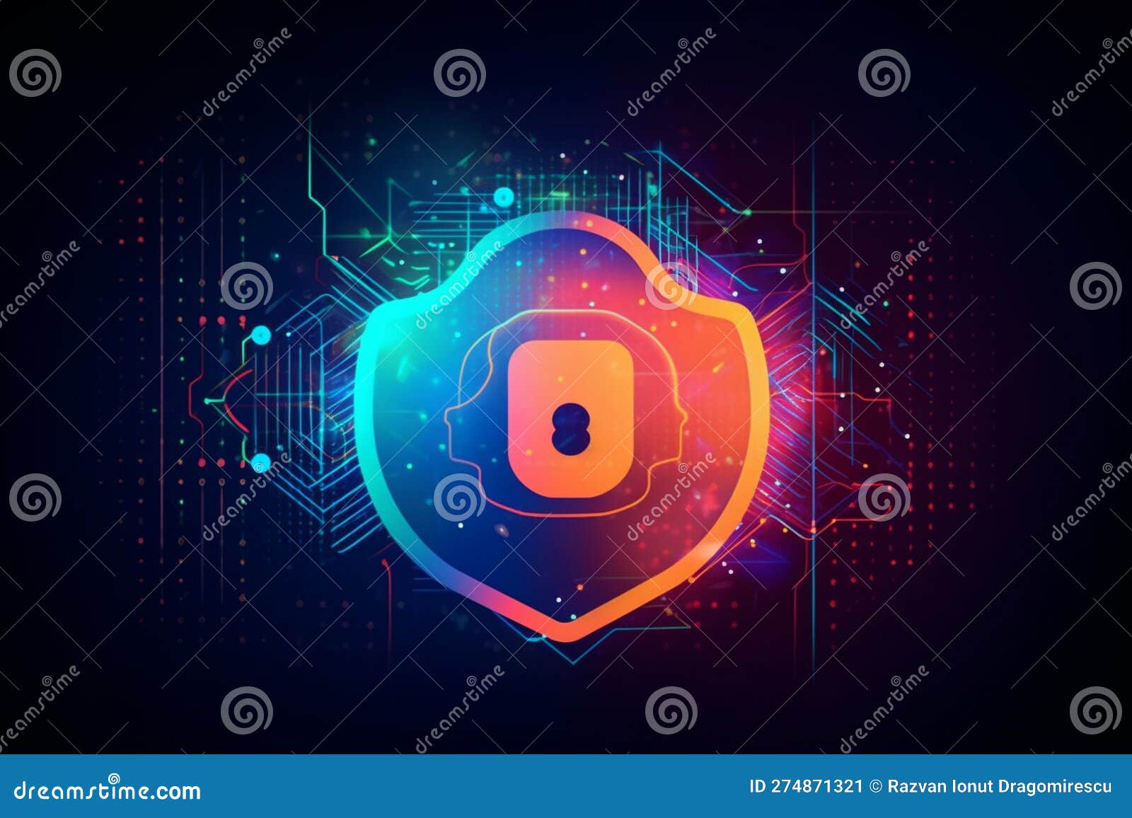 Security Locker Background Design Featuring Orange and Blue Colors in a ...