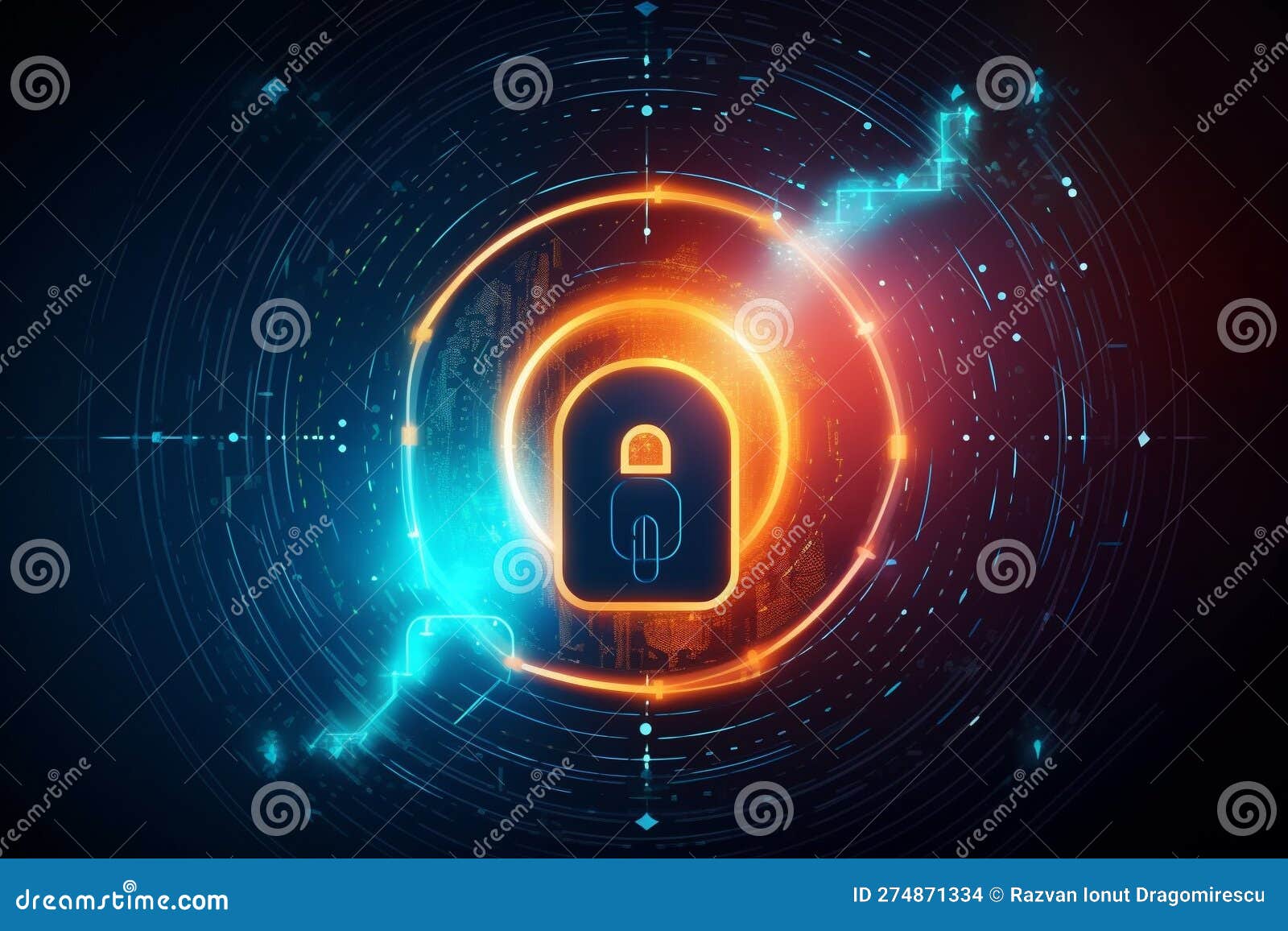 Security Locker Background Design Featuring Orange and Blue Colors in a ...