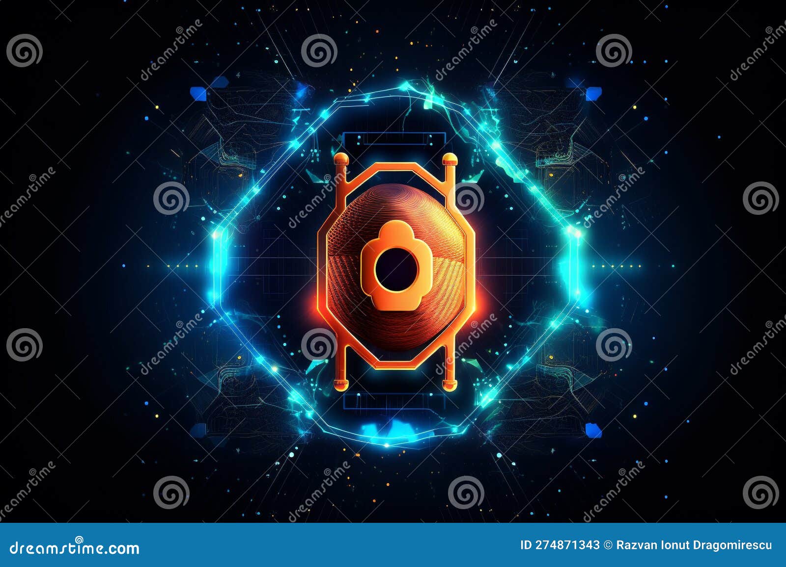 Security Locker Background Design Featuring Orange and Blue Colors in a ...