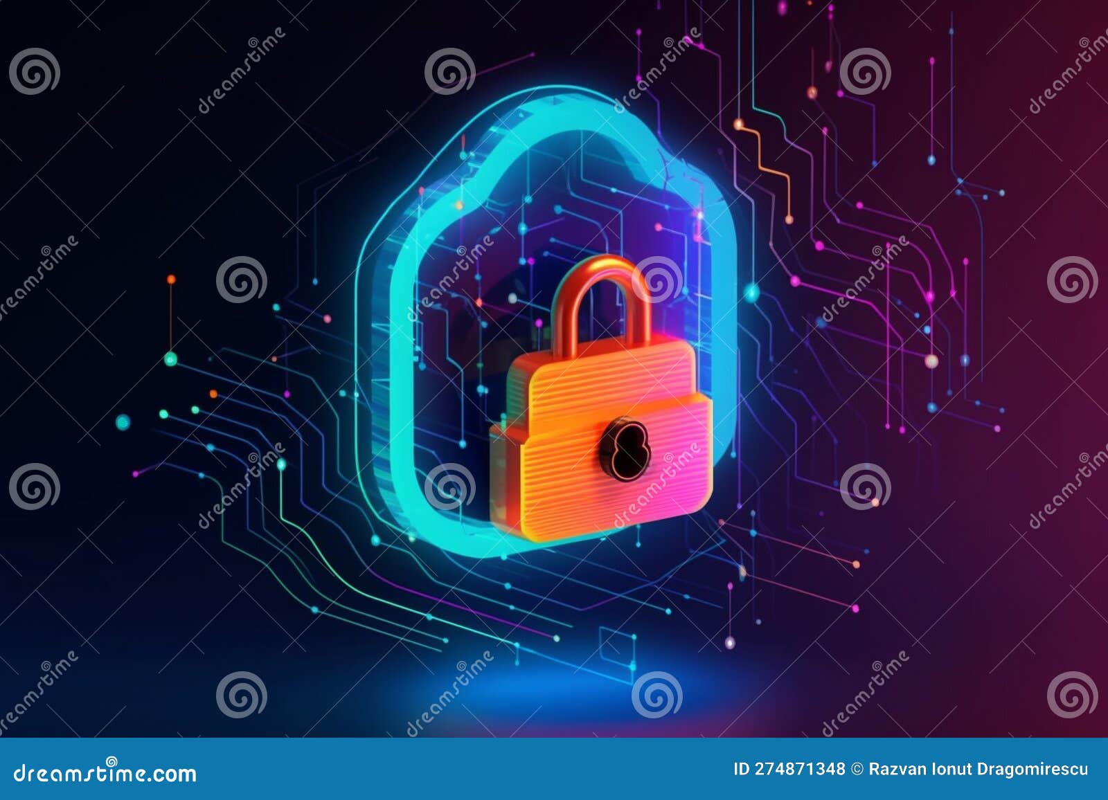 Security Locker Background Design Featuring Orange and Blue Colors in a ...