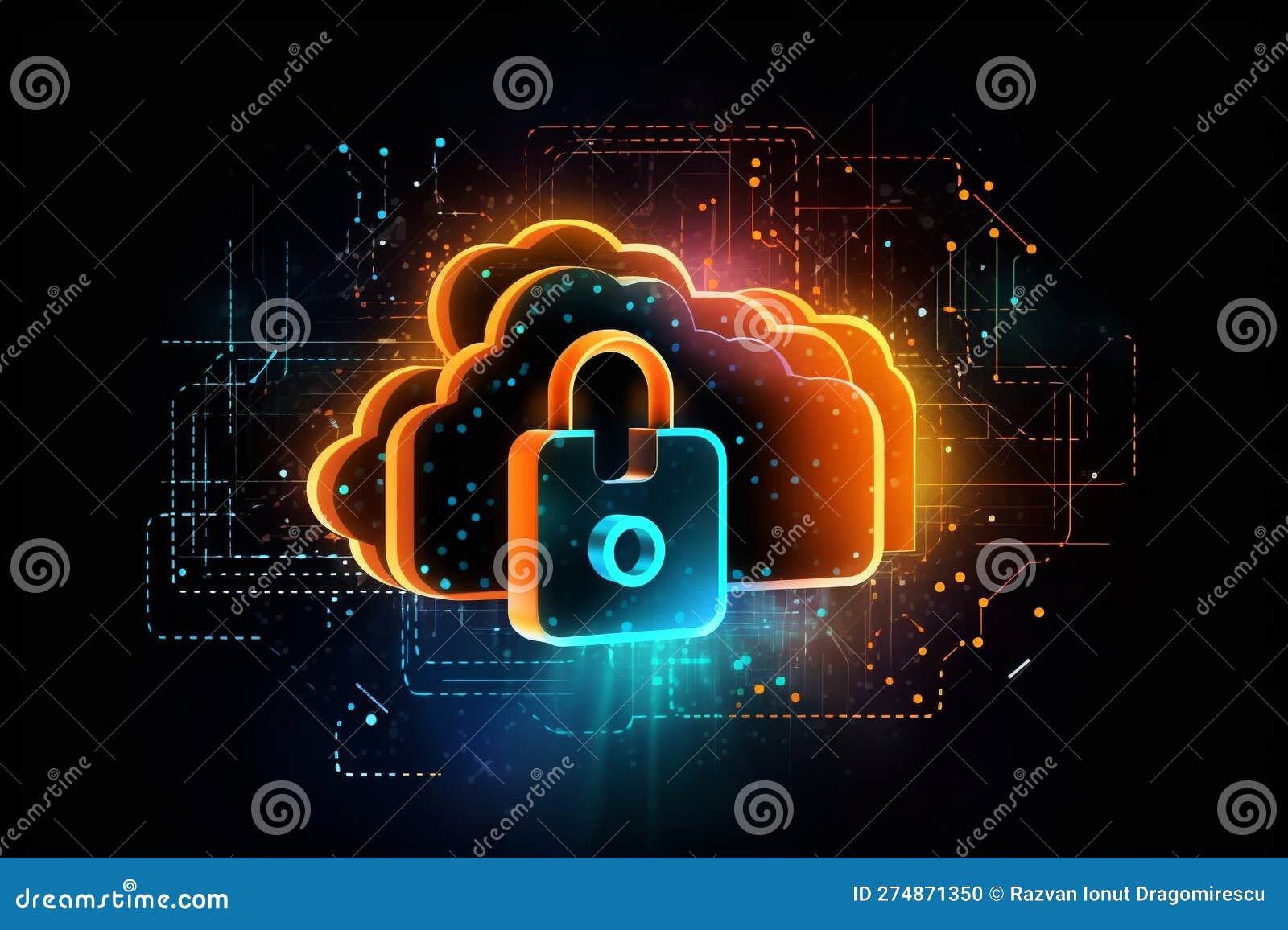 Security Locker Background Design Featuring Orange and Blue Colors in a ...