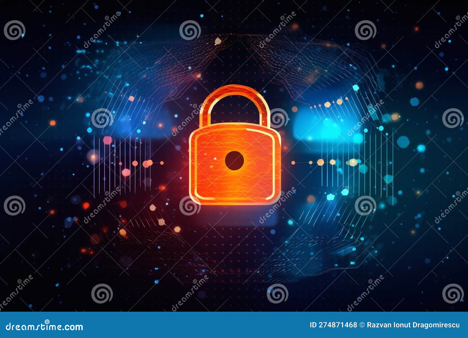 Security Locker Background Design Featuring Orange and Blue Colors in a ...