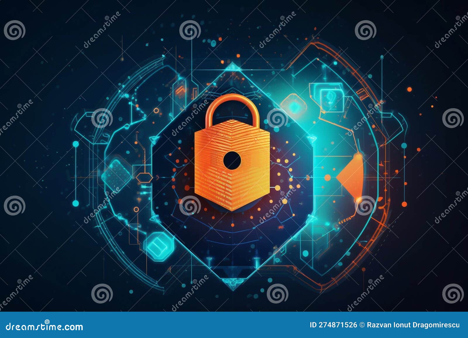 Security Locker Background Design Featuring Orange and Blue Colors in a ...