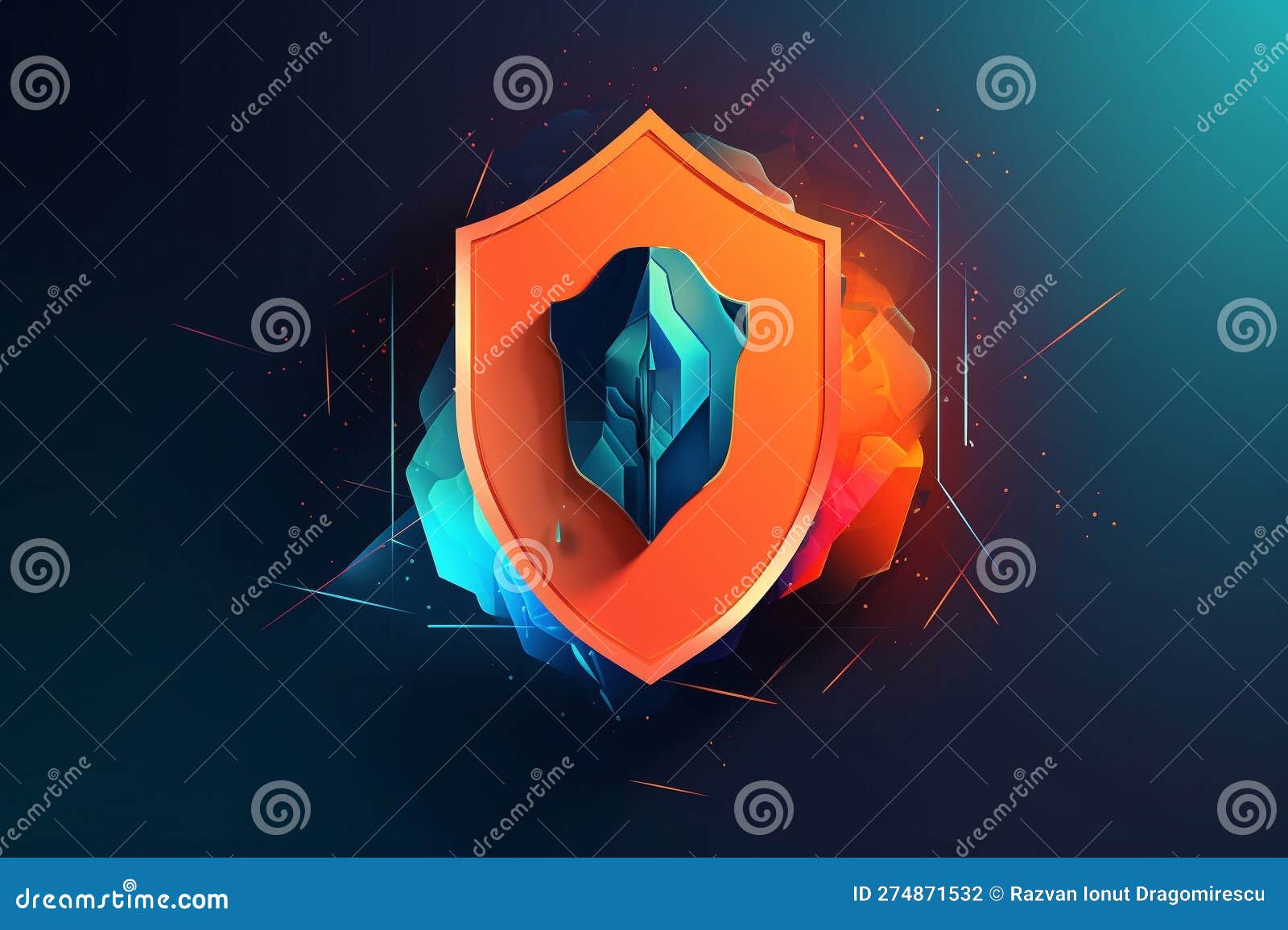 Security Locker Background Design Featuring Orange and Blue Colors in a ...