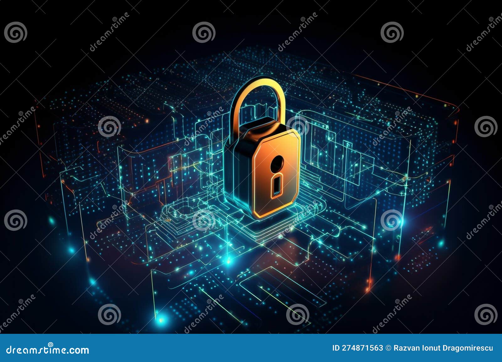 Security Locker Background Design Featuring Orange and Blue Colors in a ...