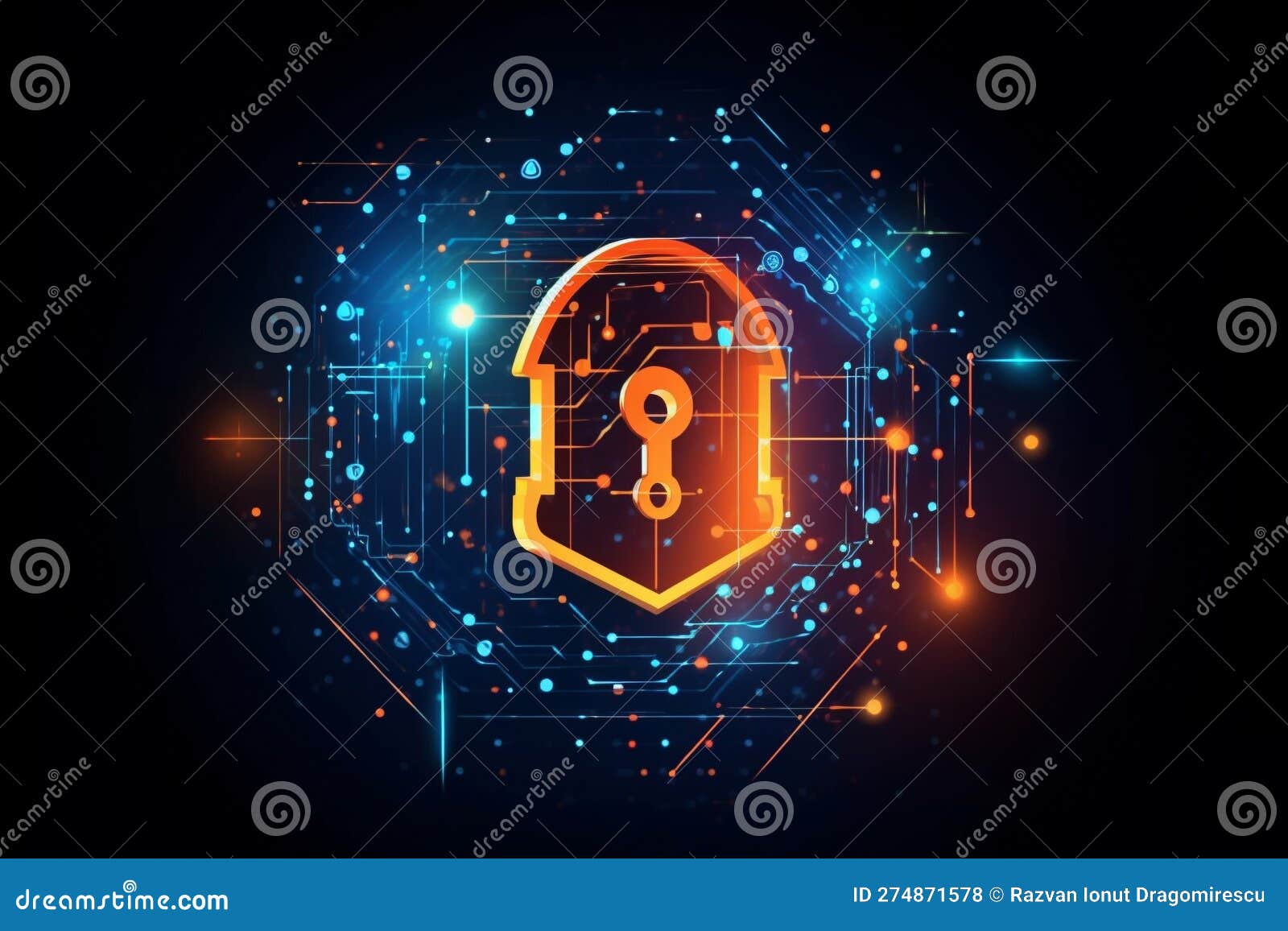 Security Locker Background Design Featuring Orange and Blue Colors in a ...