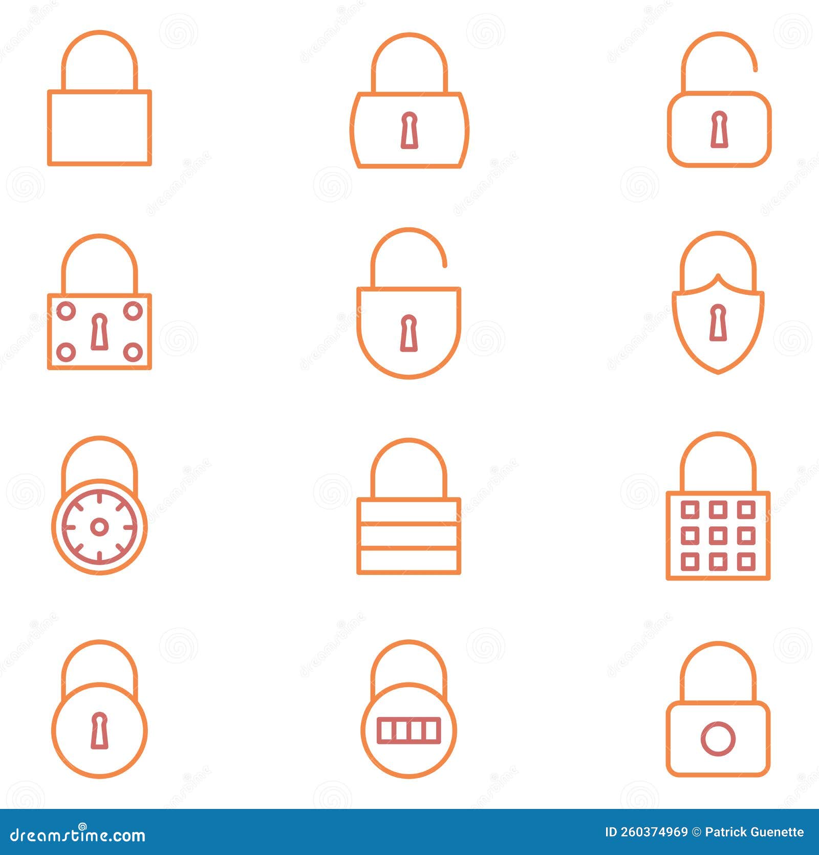 Security locks, icon stock vector. Illustration of isolated - 260374969