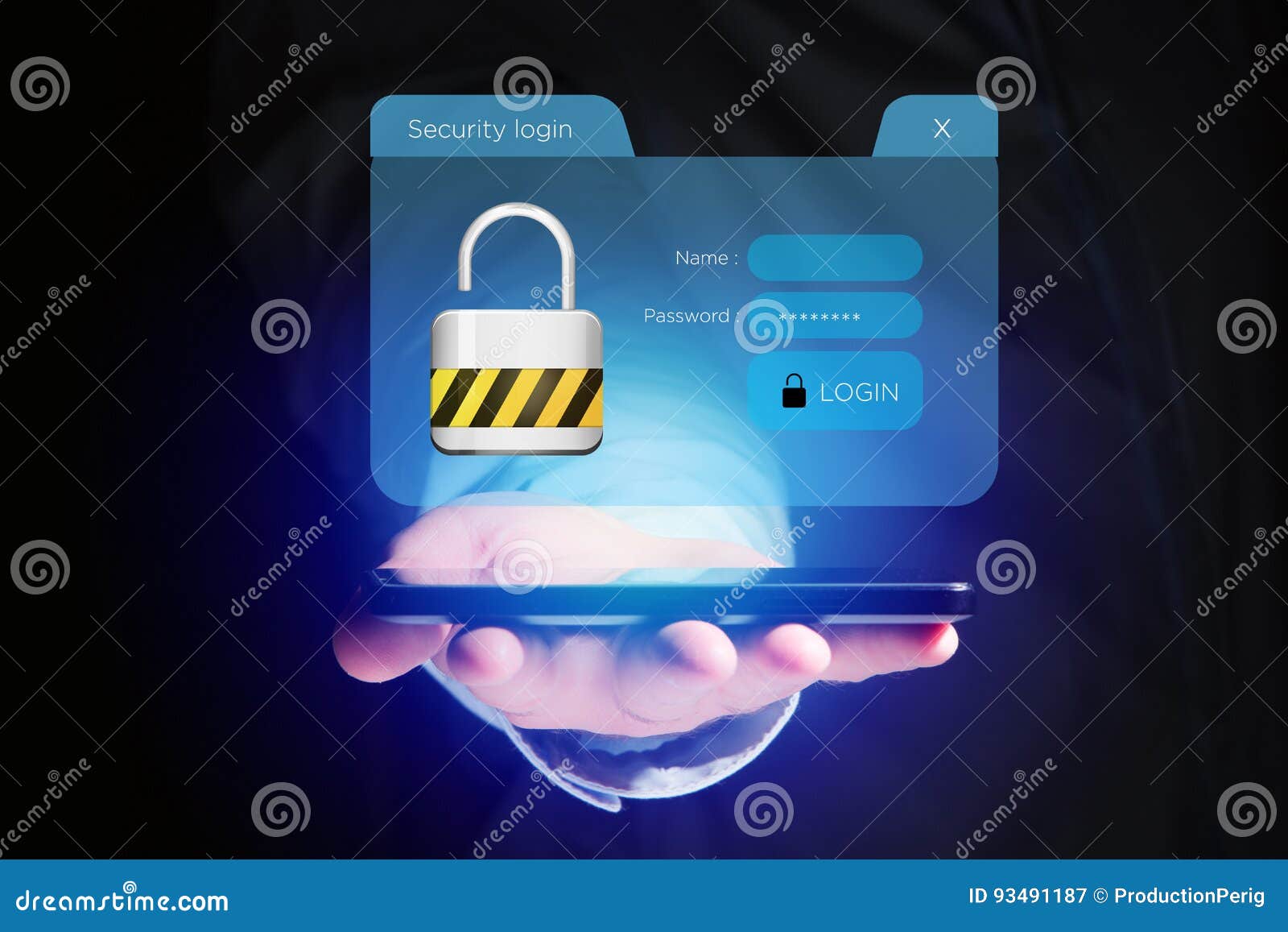Security Login Window Displayed on a Futuristic Interface - Conn Stock ...