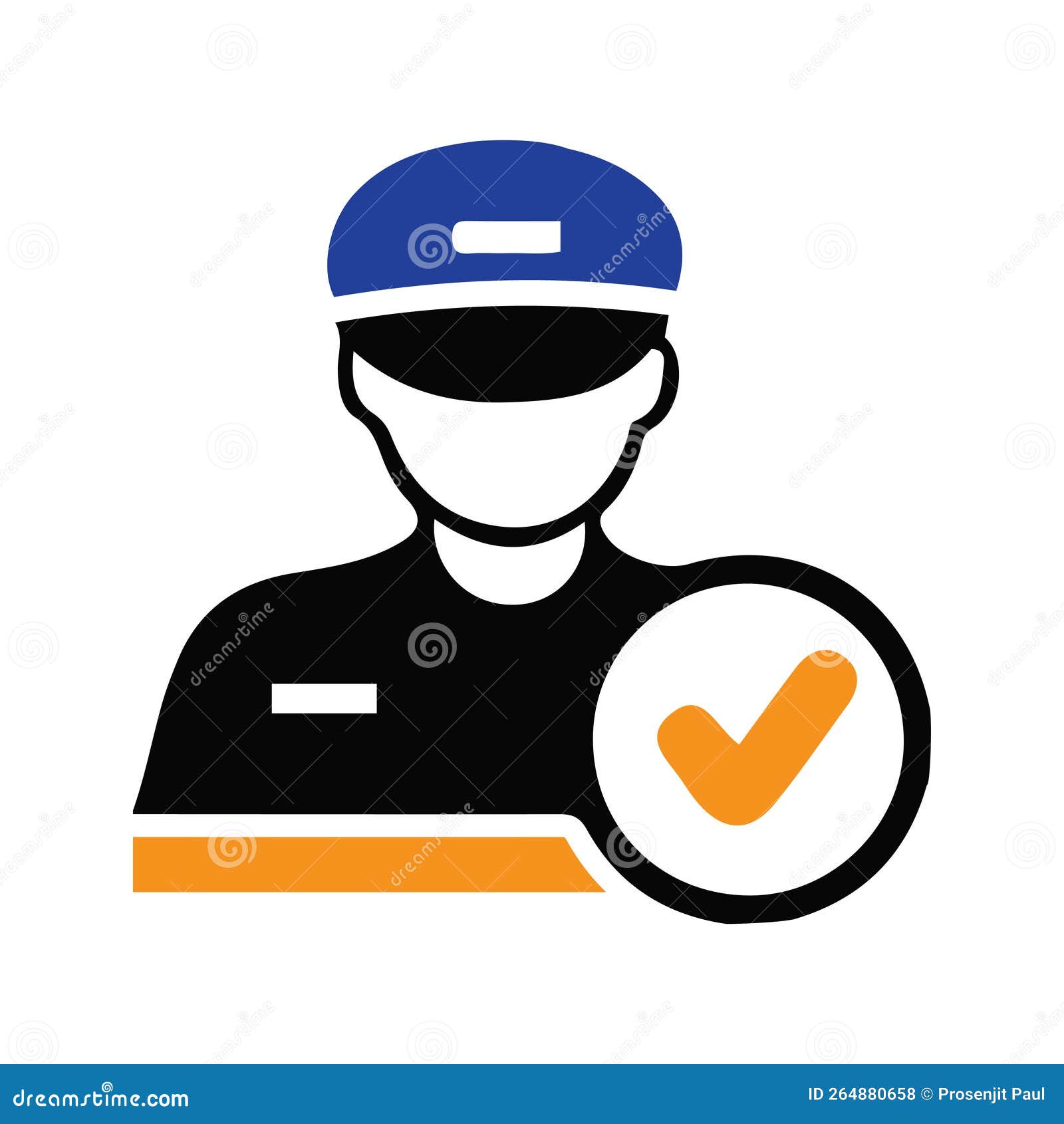 Security man check icon stock vector. Illustration of security - 264880658