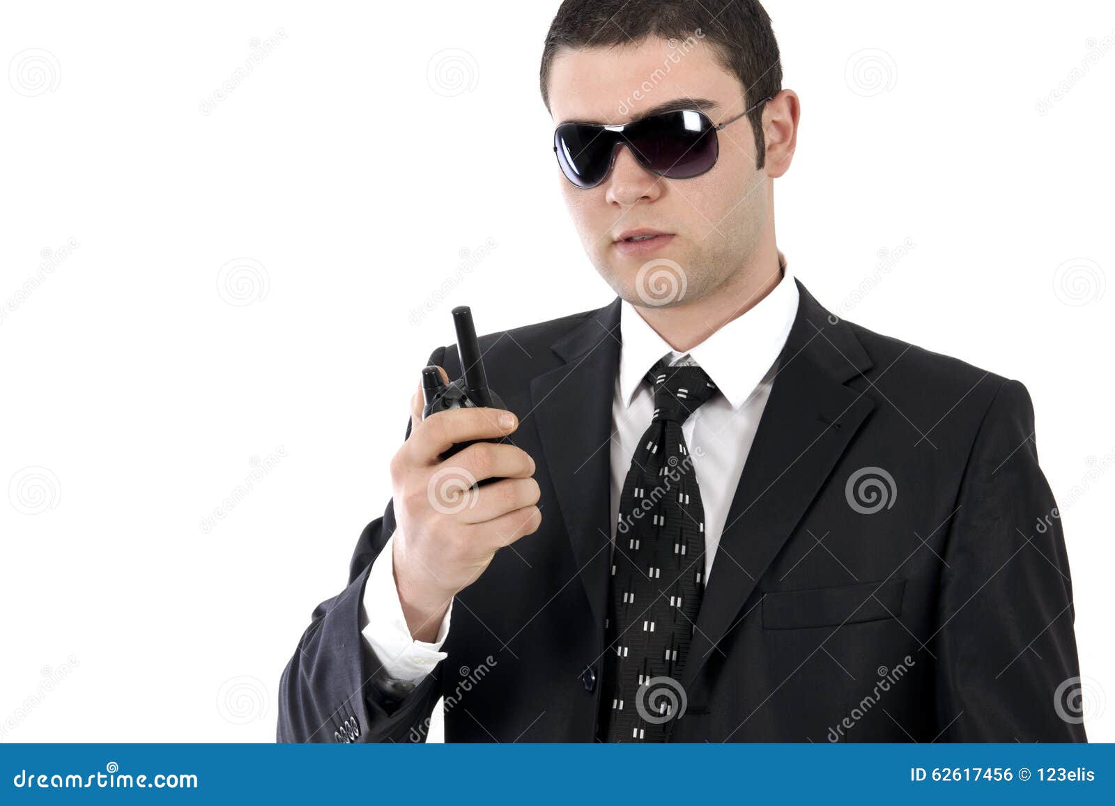 Security Man stock photo. Image of isolated, radio, guard - 62617456