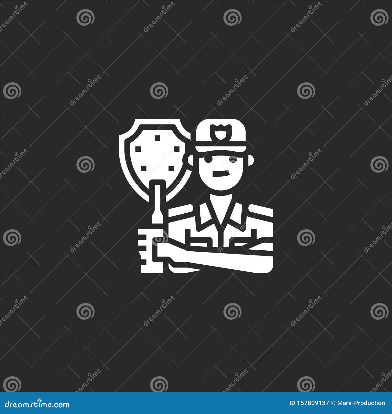 Security Man Icon. Filled Security Man Icon for Website Design and ...