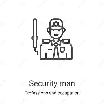 Security Man Icon Vector from Professions and Occupation Collection ...