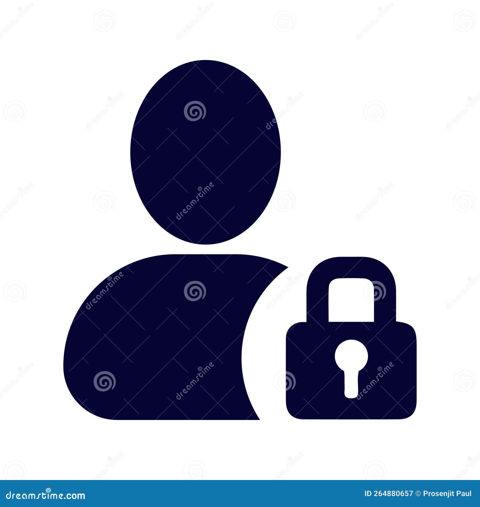 Security man lock icon stock vector. Illustration of security - 264880657