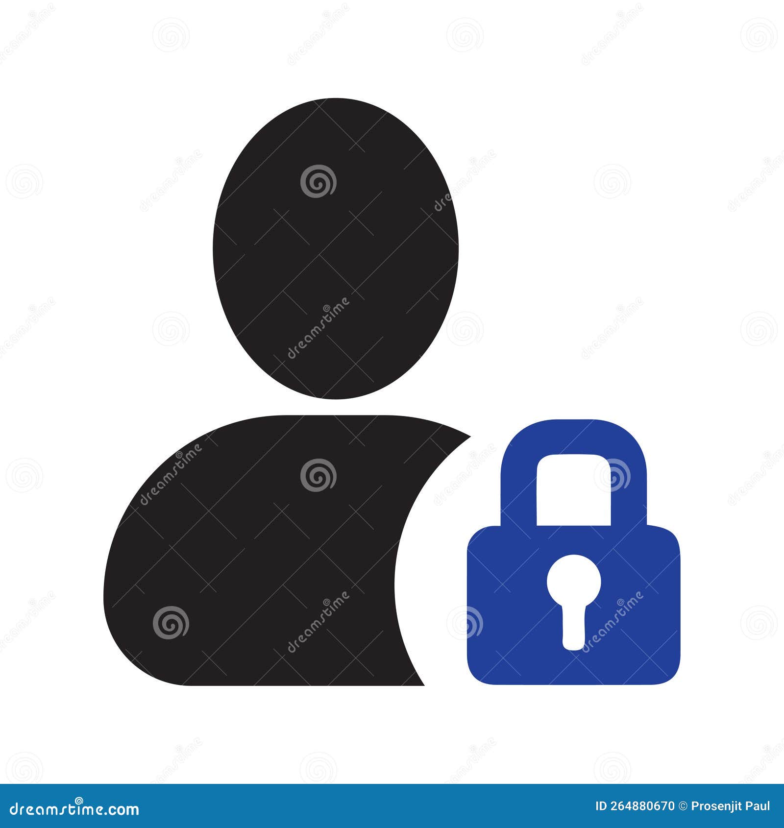 Security man lock icon stock vector. Illustration of digital - 264880670