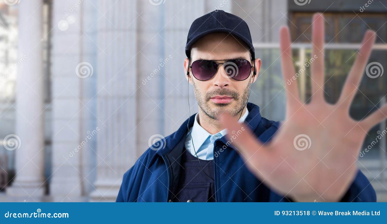 Security Man Outside Building Stock Photo - Image of caucasian, male ...