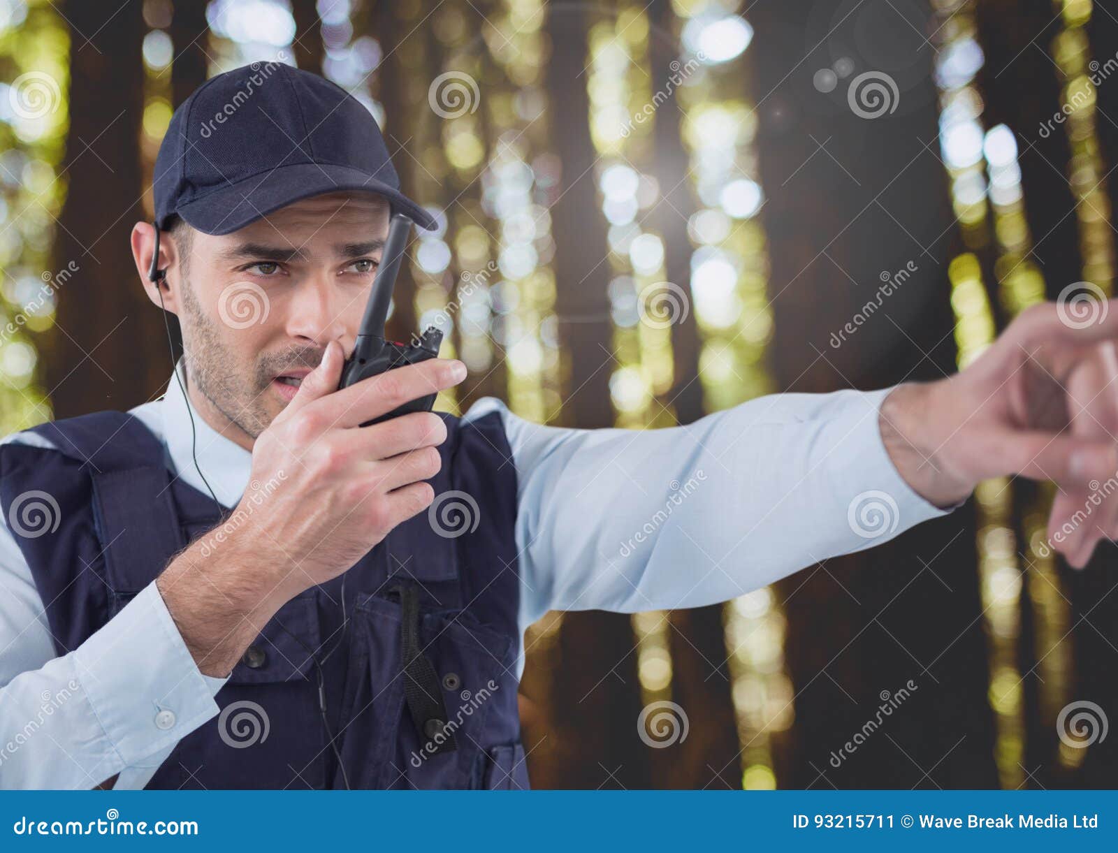 Security Man Outside in Forest Stock Image - Image of agent, leaf: 93215711