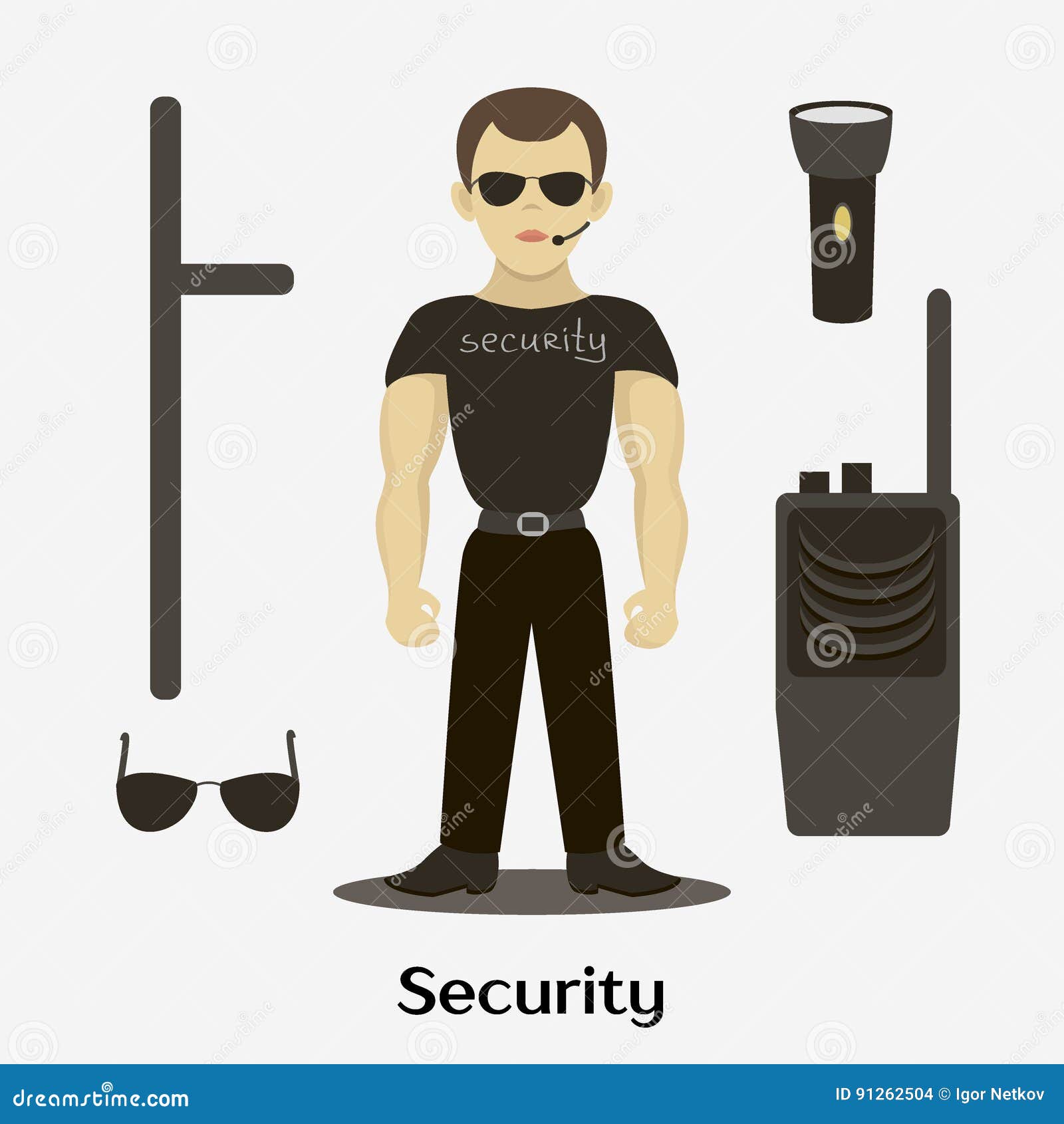 Security man standing stock vector. Illustration of board - 91262504