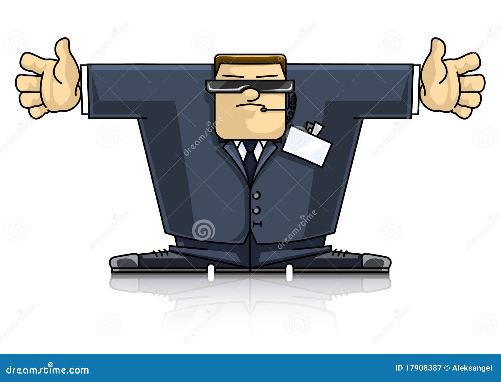 Security Man In Suit And Goggles Cartoon Vector | CartoonDealer.com ...