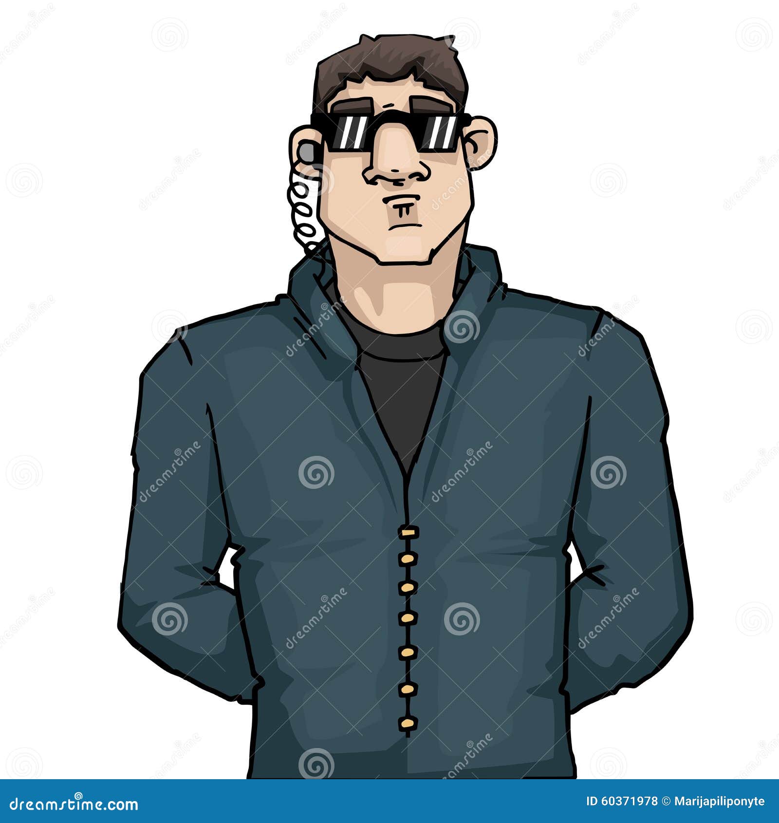 Security man stock vector. Illustration of brawny, cartoon - 60371978