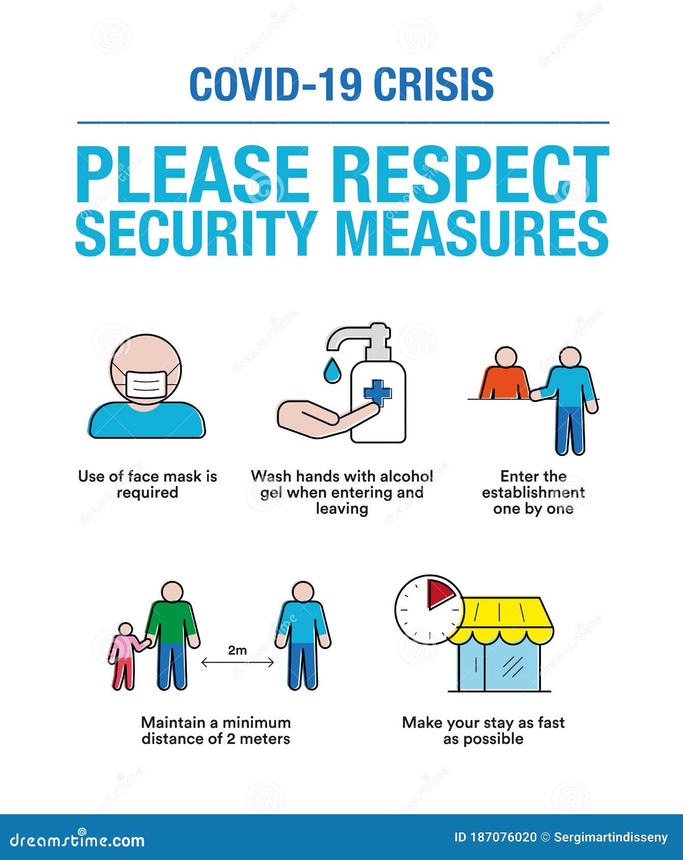 Security Measures Adopted for the Covid-19 Crisis Stock Vector ...