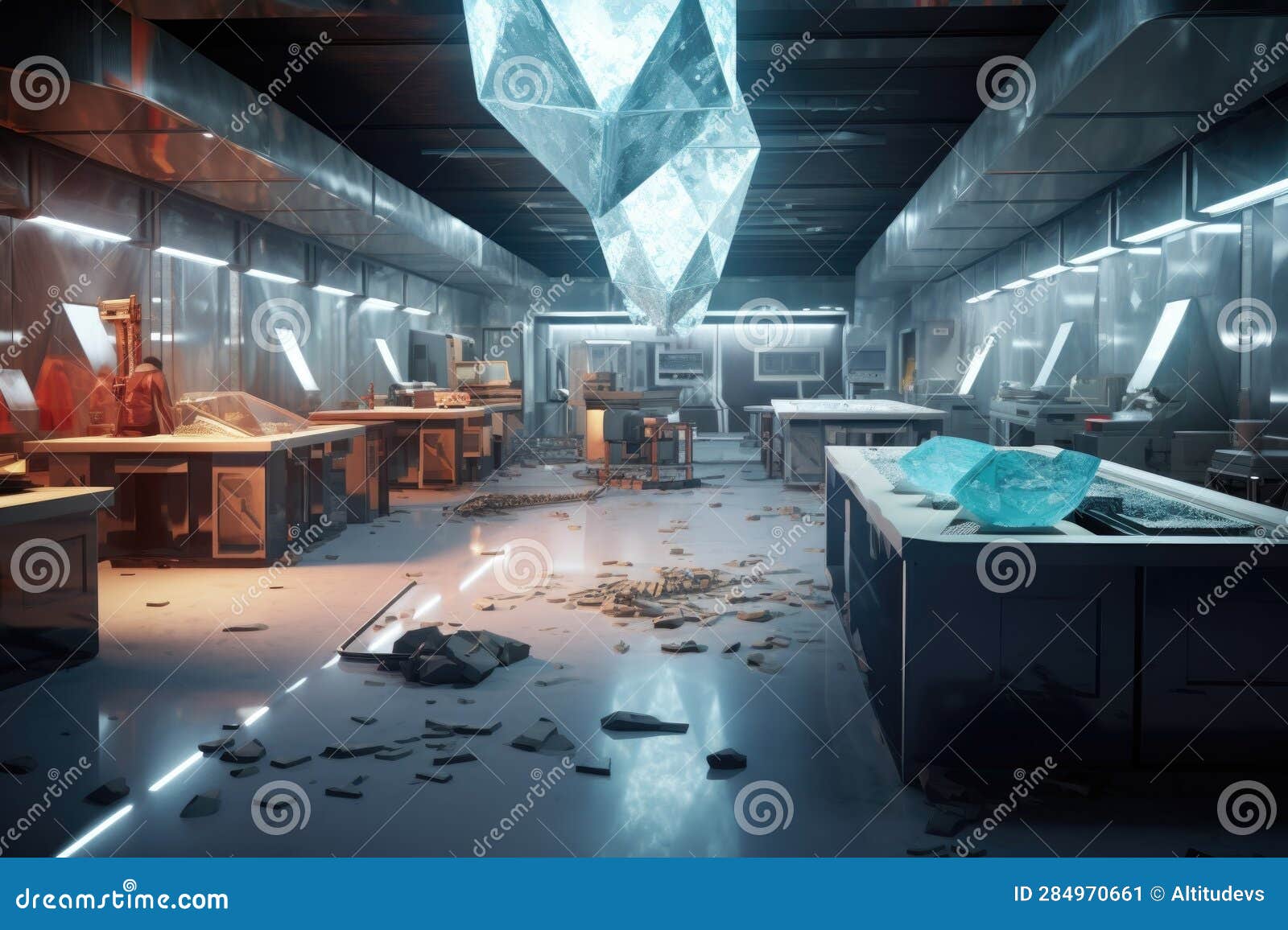 Security Measures in Diamond Facility Stock Illustration - Illustration ...