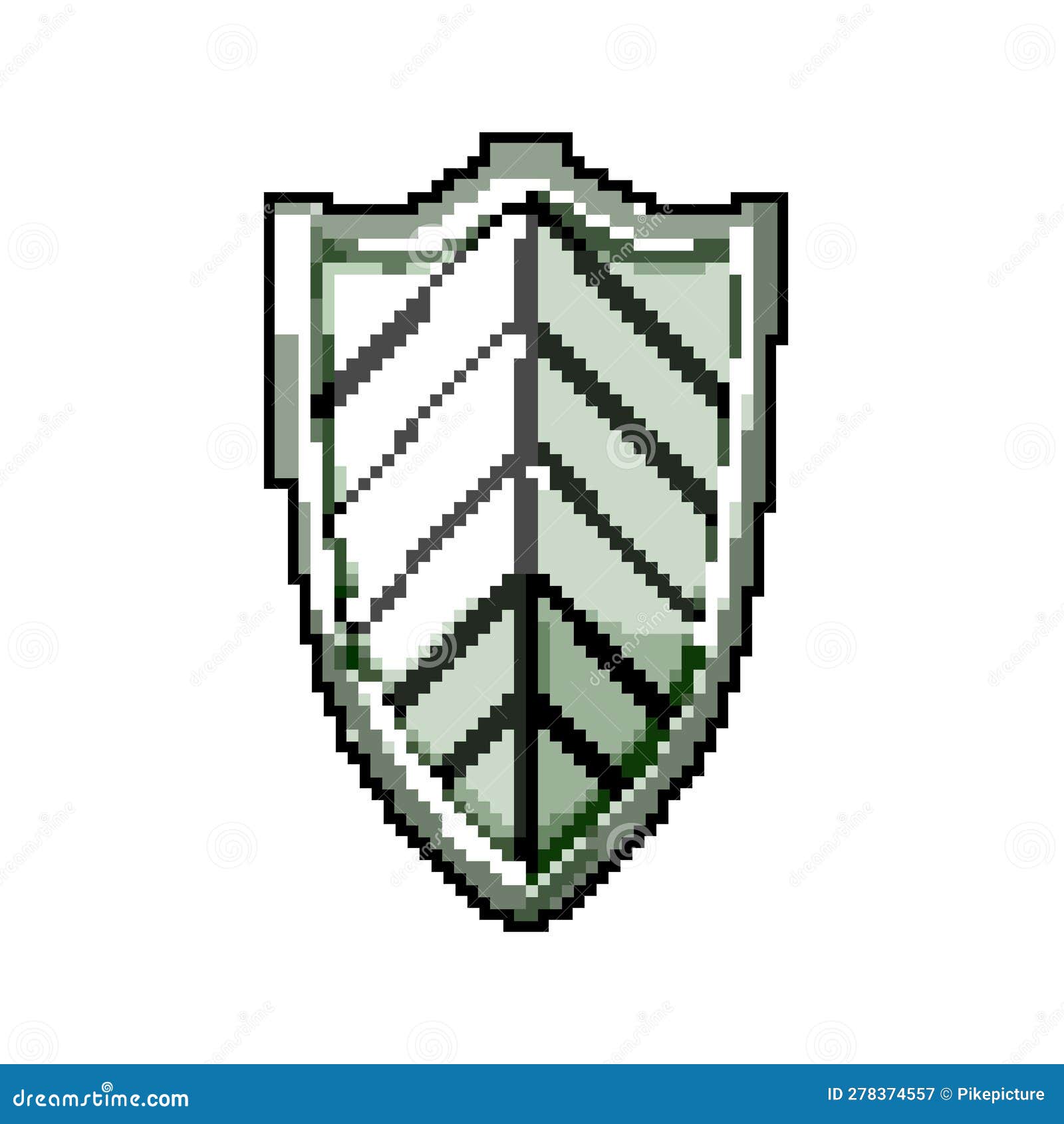 Security Medieval Shield Game Pixel Art Vector Illustration Stock ...