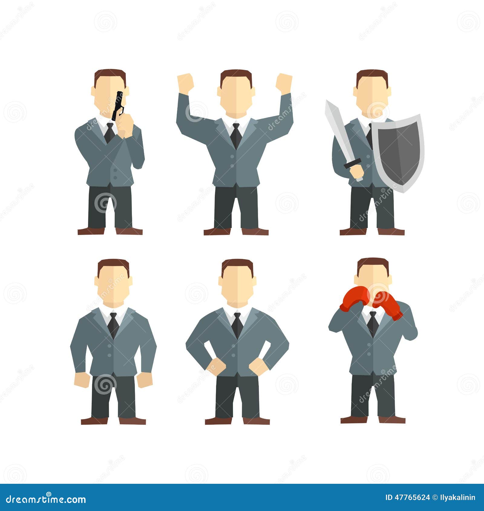 Security Men, Strongman Defender Mighty Vector. Stock Vector ...