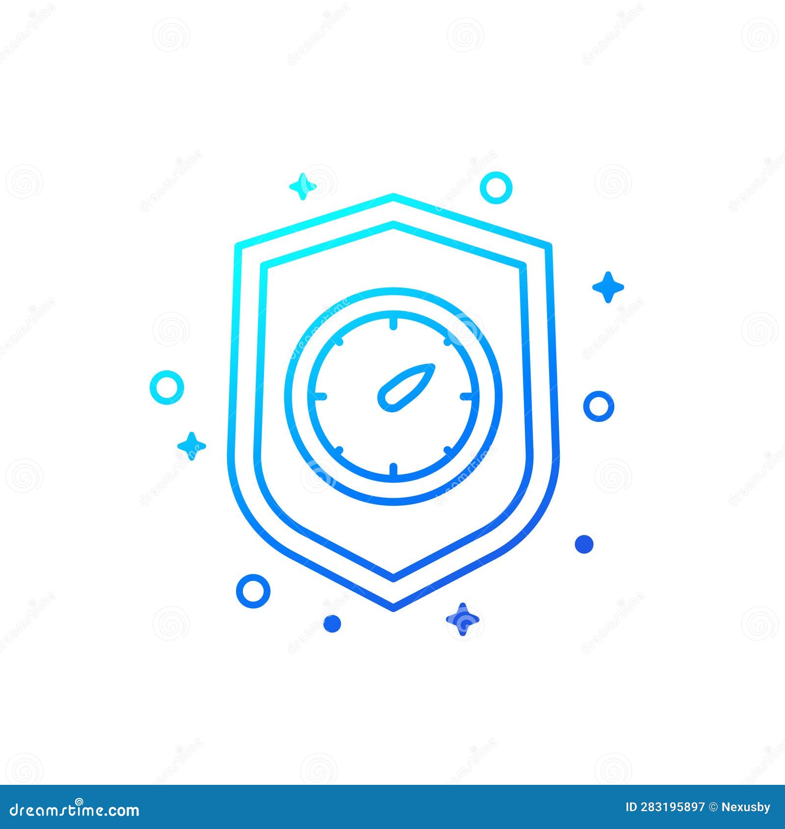 Security Meter Icon, Line Vector Design Stock Vector - Illustration of ...