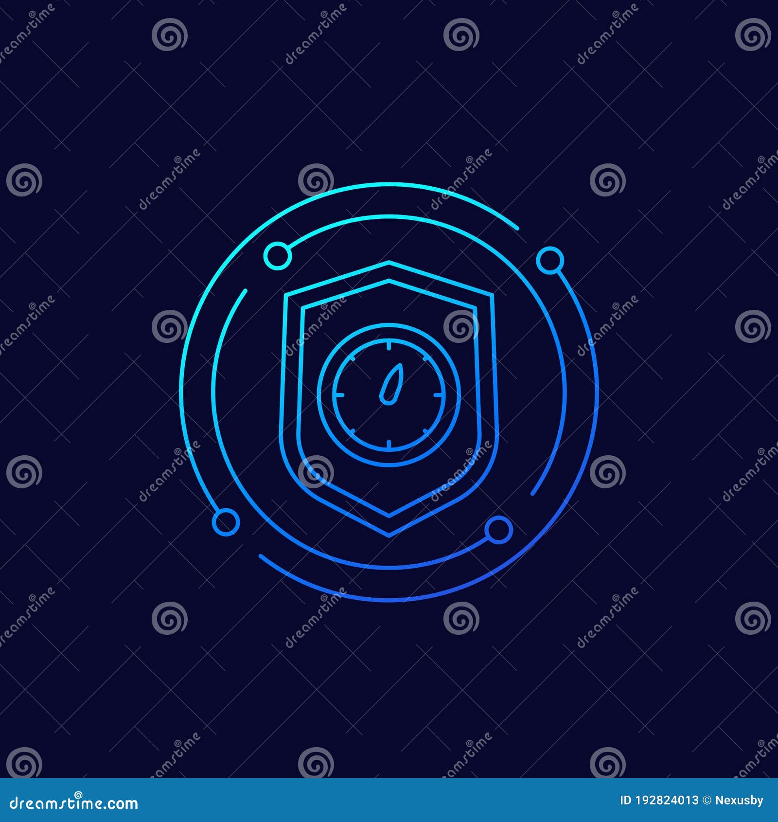 Security Meter, Vector Linear Icon Stock Vector - Illustration of ...