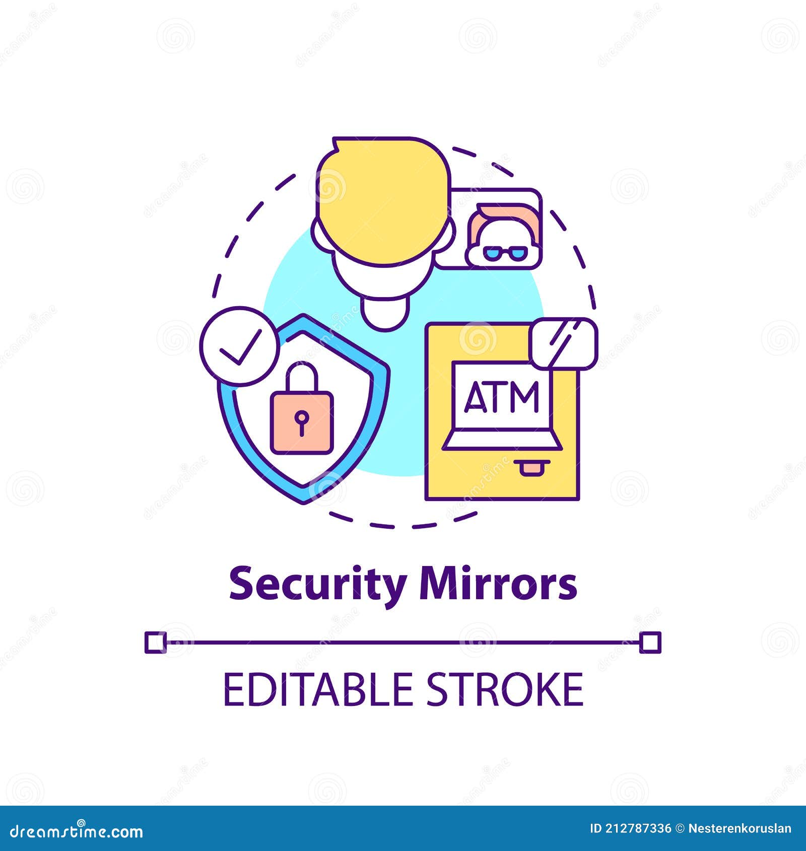 Security Mirrors Concept Icon Stock Vector - Illustration of mobile ...