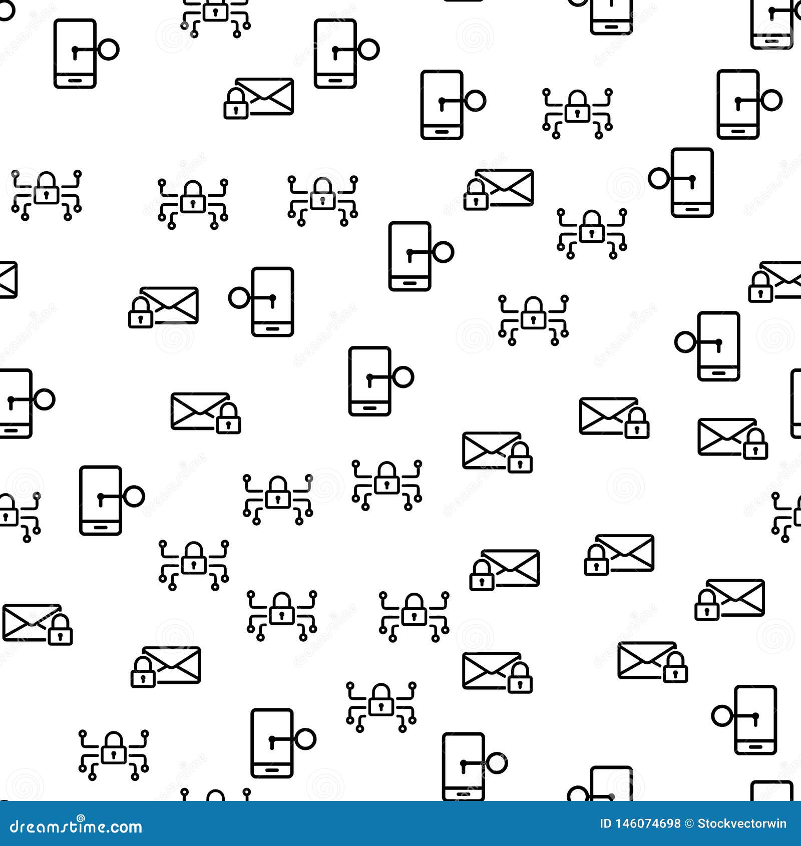 Security Mobile System Seamless Pattern Vector. Stock Vector ...