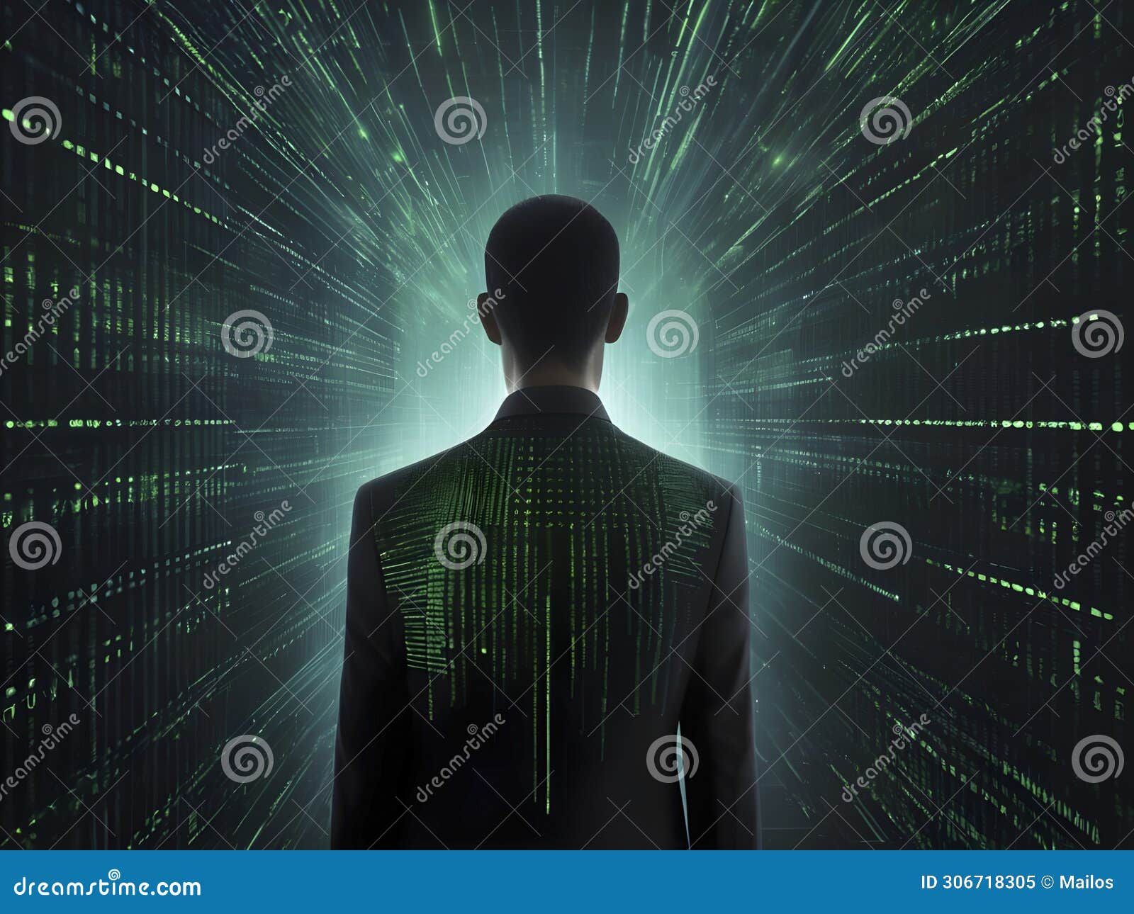 Security Mosaic. Biometric Information Weaving a Digital Matrix Stock ...